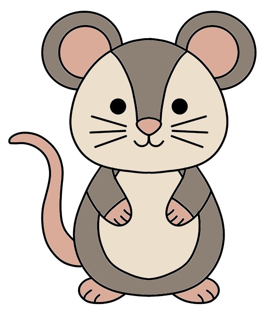 Felt Mouse PDF Sewing Pattern, DIY Sewing Project Felt Mouse Ornaments ...