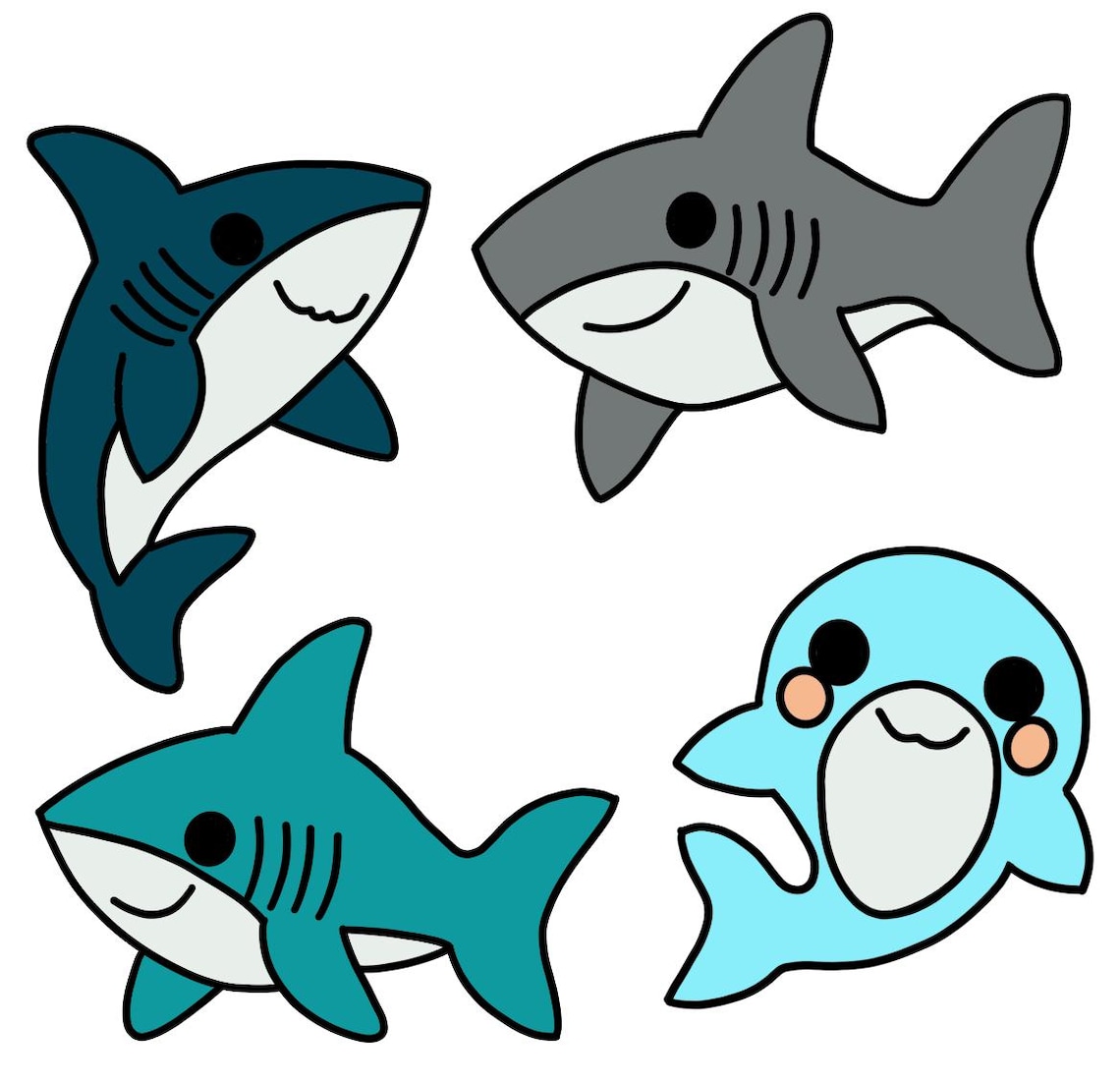 Felt Sharks PDF Pattern, Felt Ocean Animals Sewing PDF, Hand Sewing ...