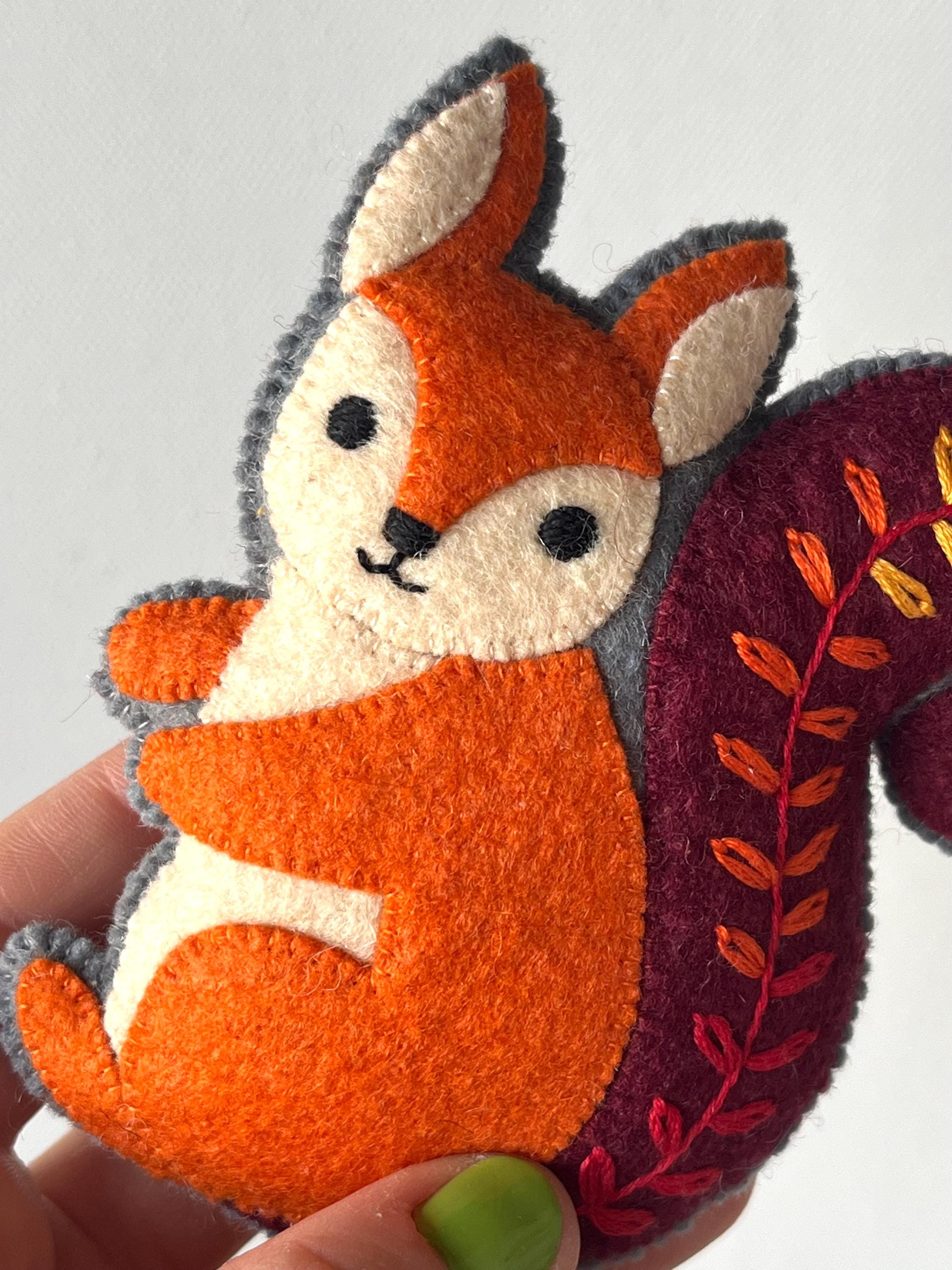 Felt Squirrel PDF Sewing Pattern, Forest Animal Hand Sewing Tutorial ...