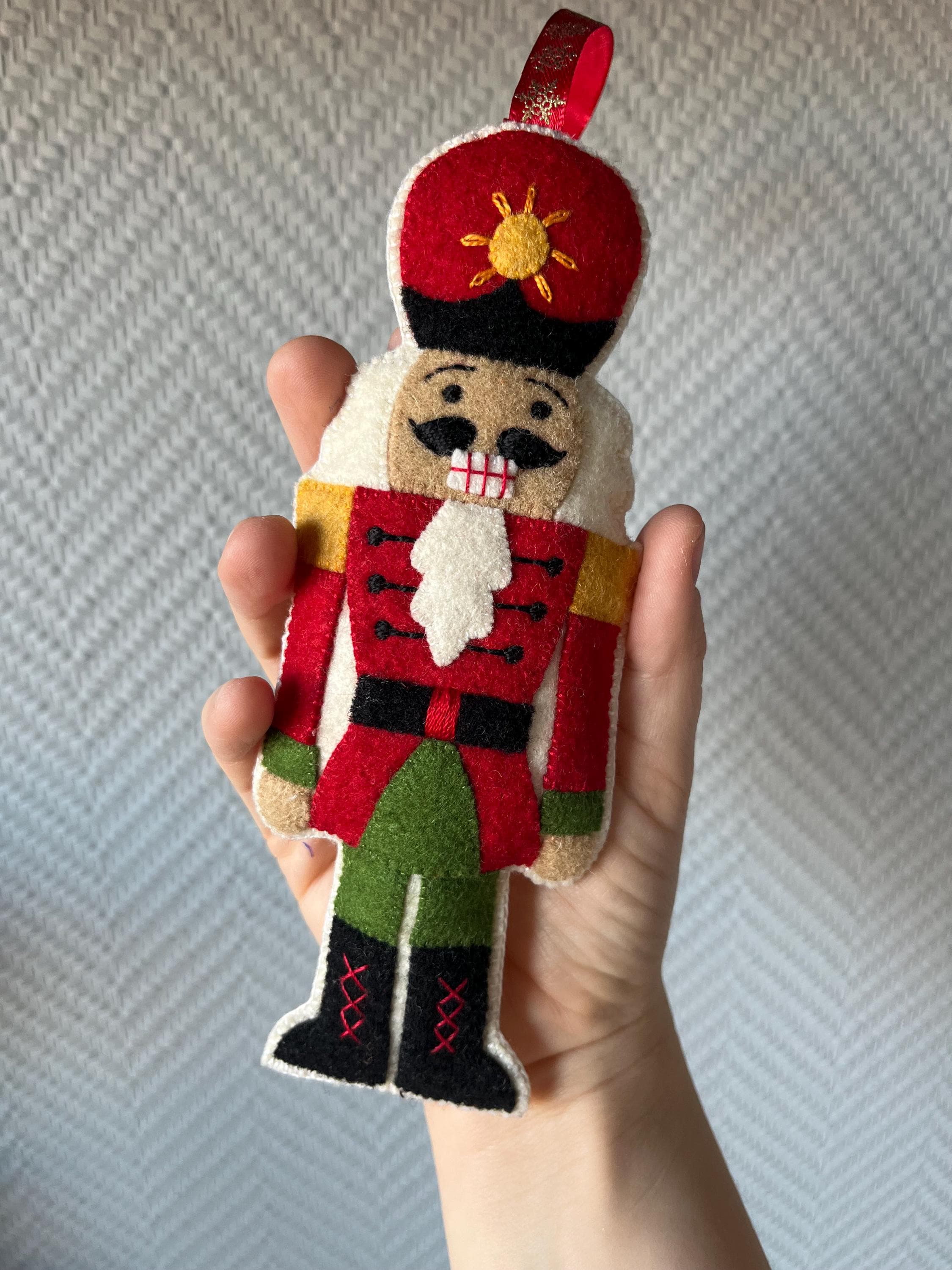 Felt Christmas Nutcraker PDF Pattern, Xmas Felt Tree Decoration, Hand ...