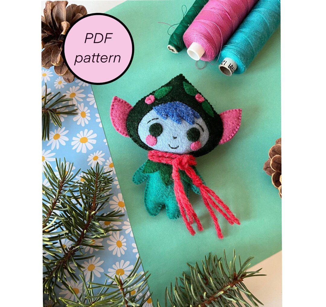 Felt Forest Elf PDF Pattern, Handmade Toy Tutorial, Felt Gnome Plush ...