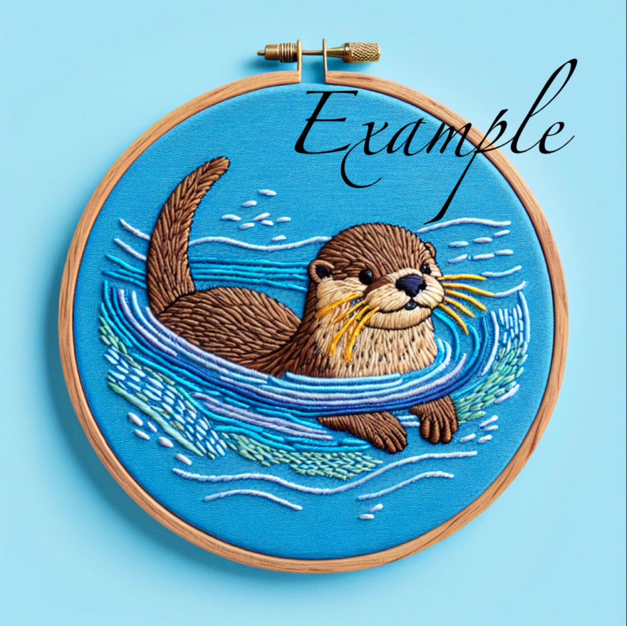 Cute Otter Embroidery Pattern, Animal Embroidery Pattern, Thread ...