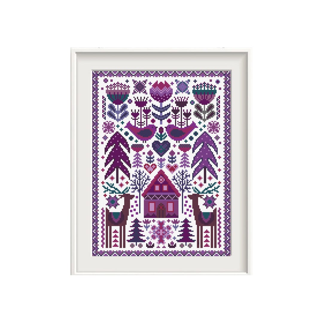 Scandinavian Cross Stitch Pattern Nordic Cross Stitch Folk Embroidery ...