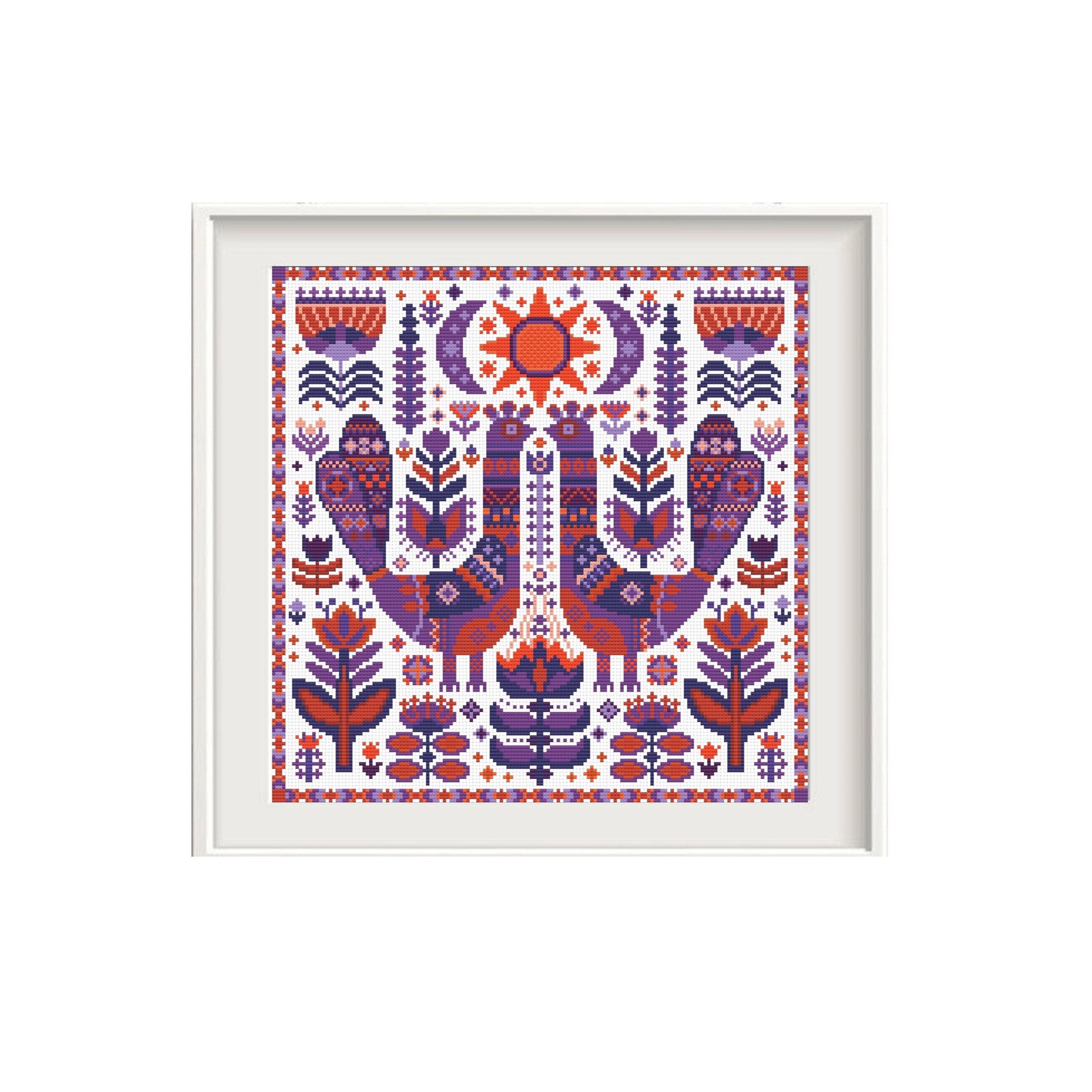 Scandinavian Cross Stitch Pattern Nordic Cross Stitch Folk Embroidery ...