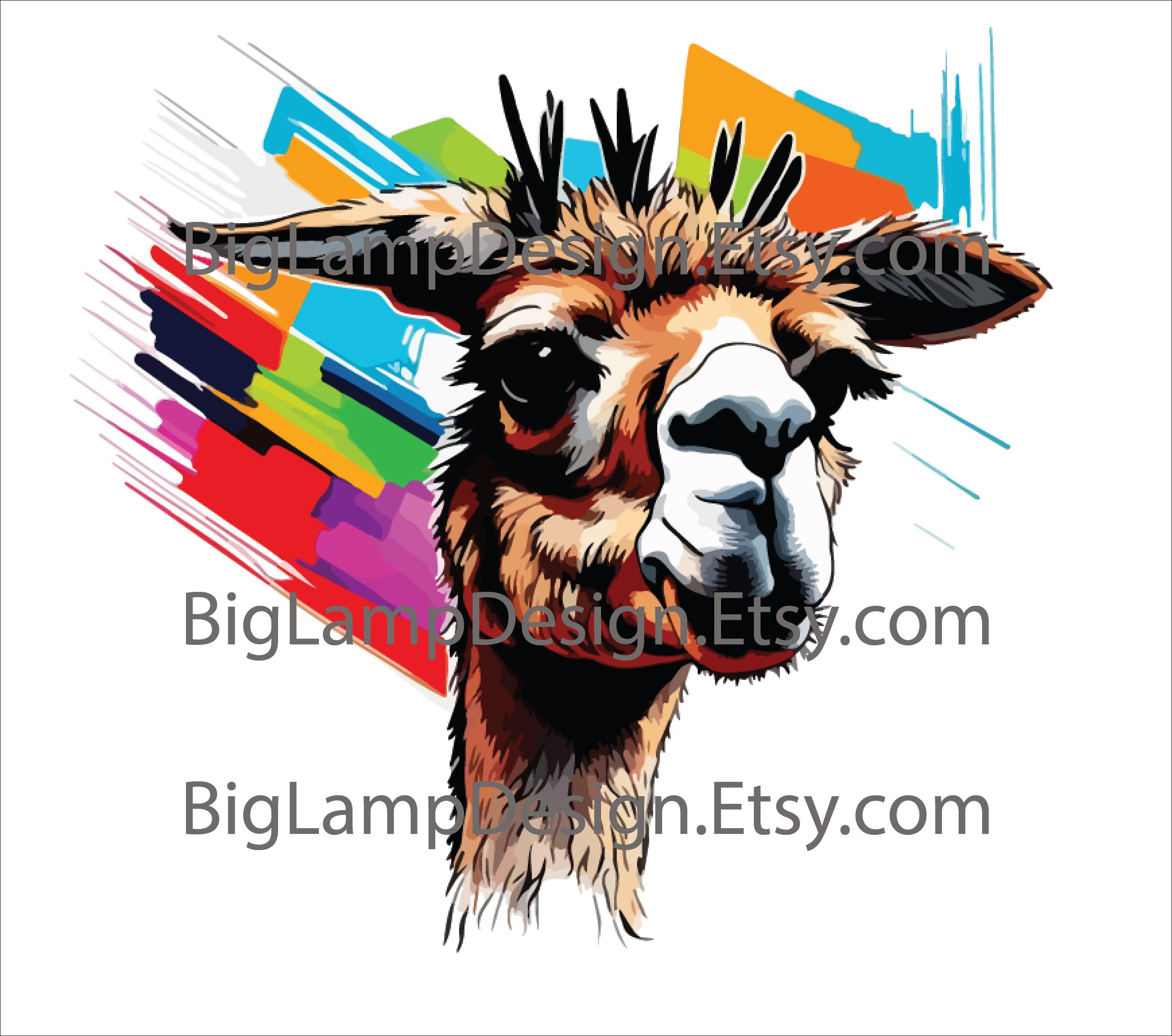 Funky Paint Llama Alpaca Colourful SVG PNG Digital Download Files Super ...
