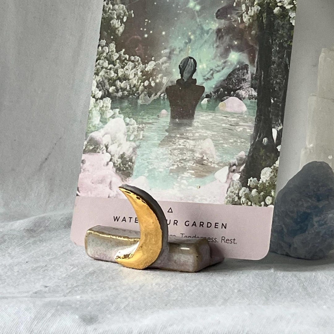 Light Pink Tarot / Oracle Card Holder Golden Moon - Etsy