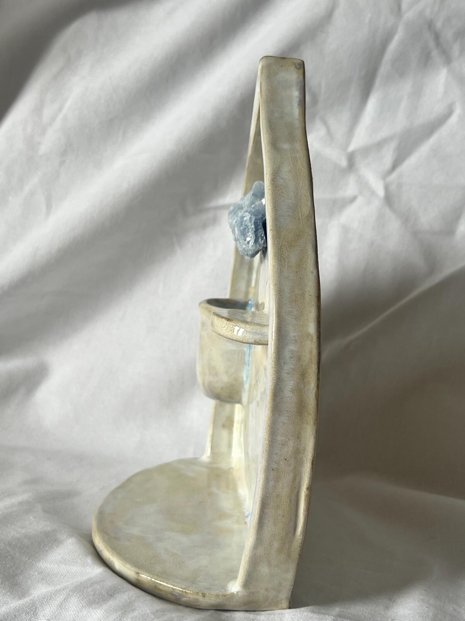 Handmade Ceramic Altar: Bohemian Spiritual Decor With Celestite - Etsy