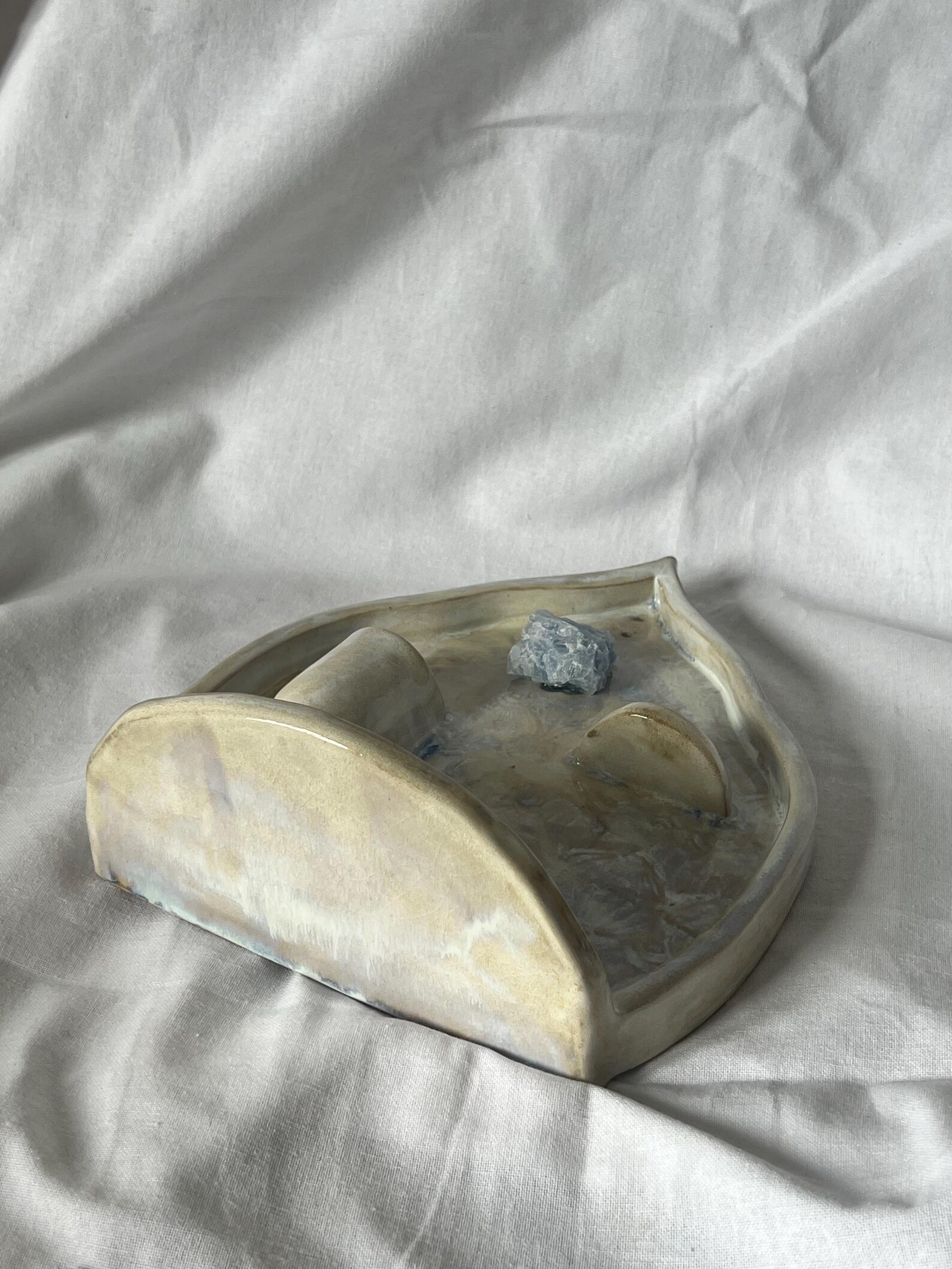 Handmade Ceramic Altar: Bohemian Spiritual Decor With Celestite - Etsy