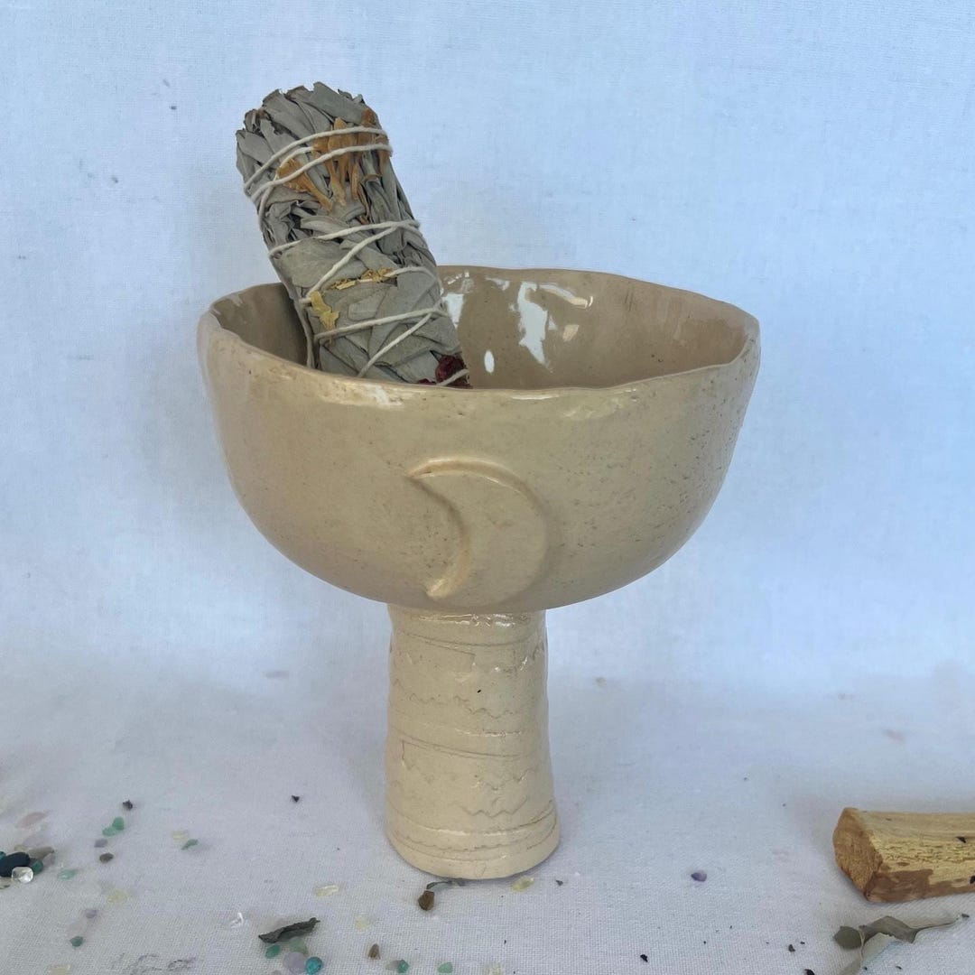 Beige Smudgebowl Sand Smudge Dish Altar Decoration Sage Copalera Palo ...