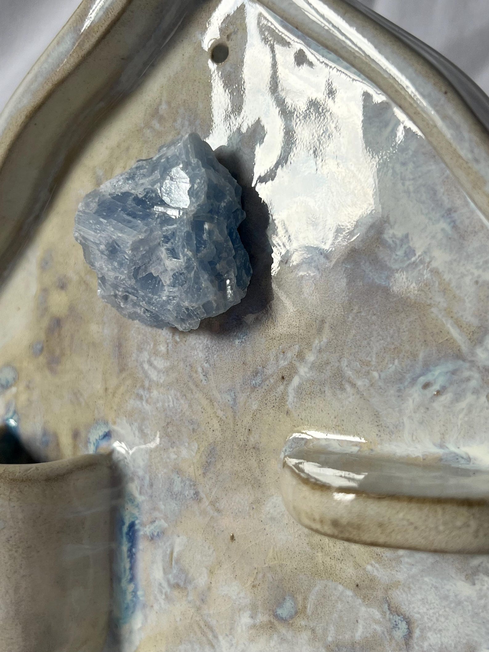 Handmade Ceramic Altar: Bohemian Spiritual Decor With Celestite - Etsy