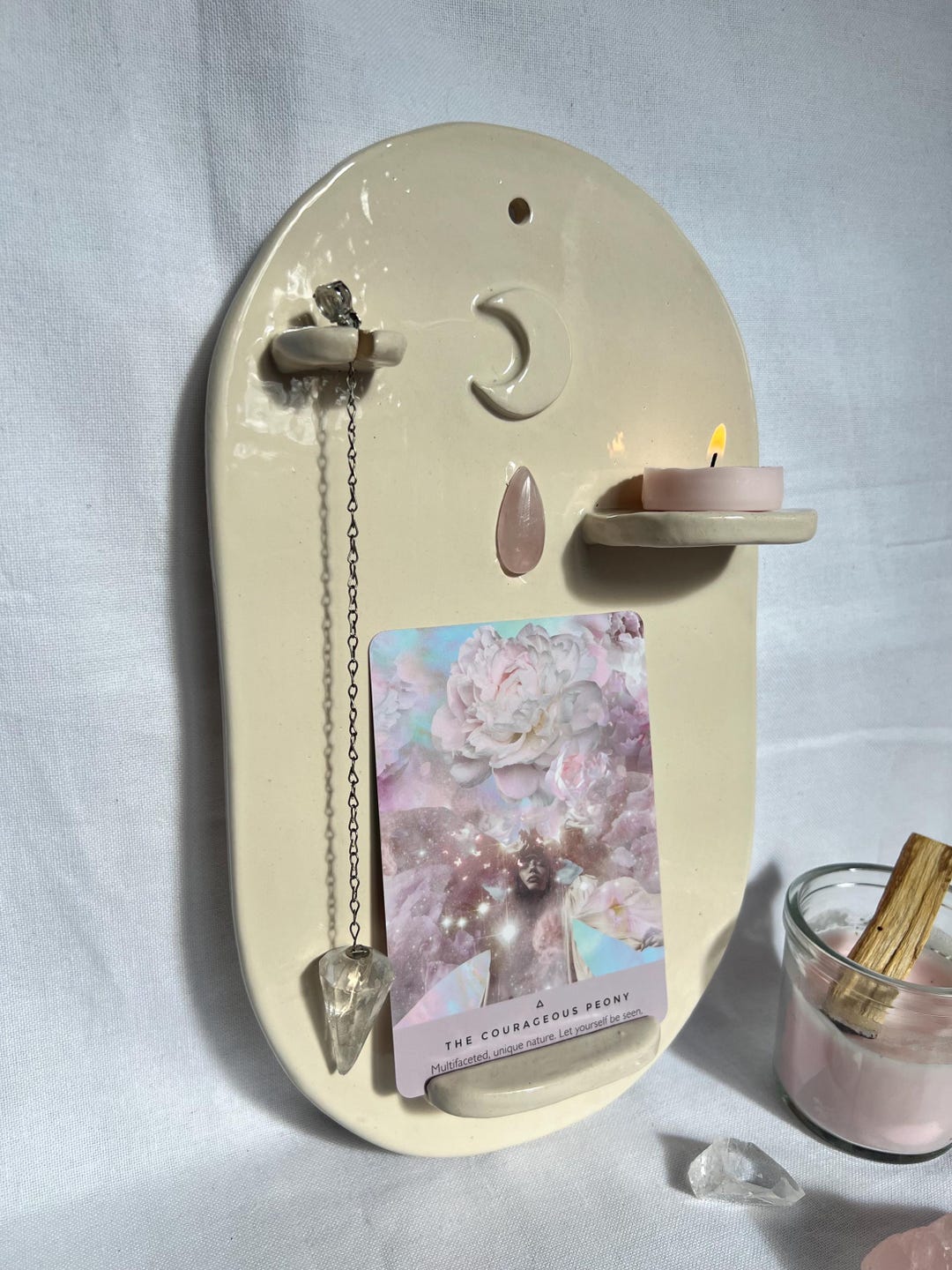 Altar Ceramic White Altar Pendulum Holder Spiritual Art Tarot Card ...