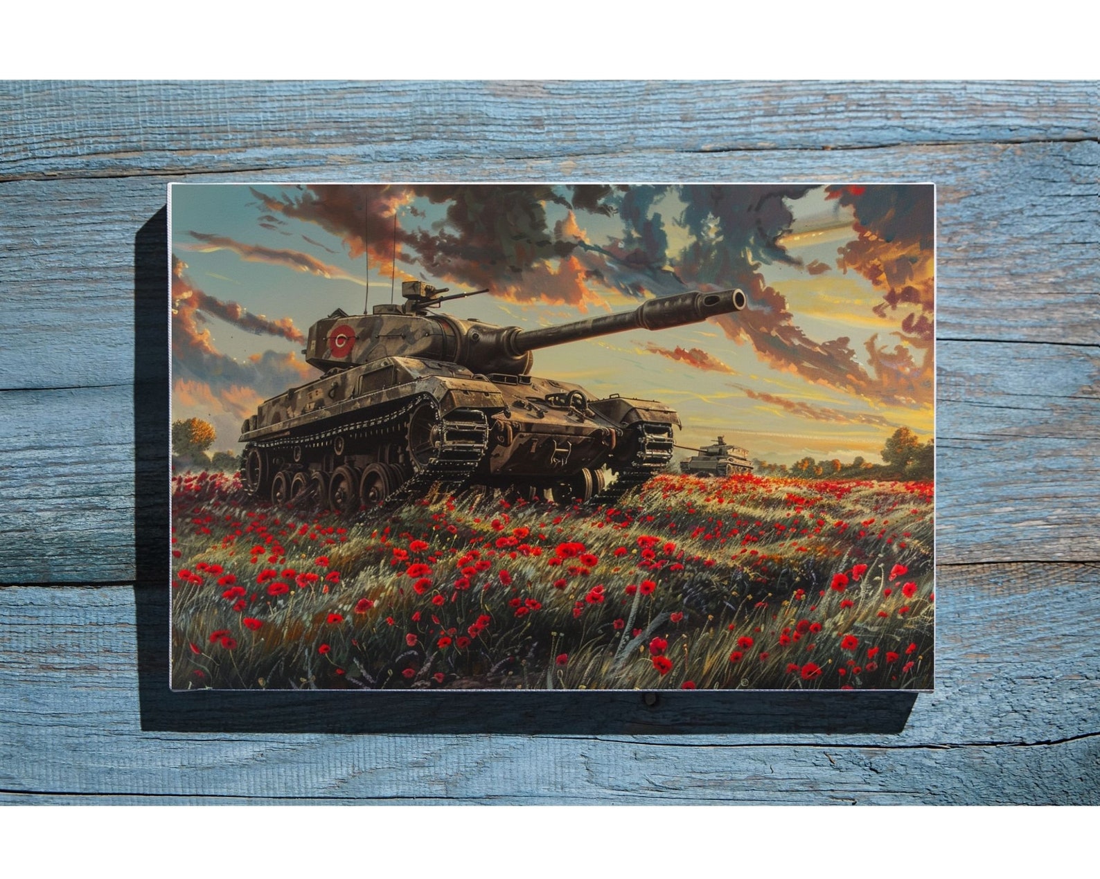 Comet Tank WW2 Canvas Poster Digital Download Remembrance Poppy Field ...