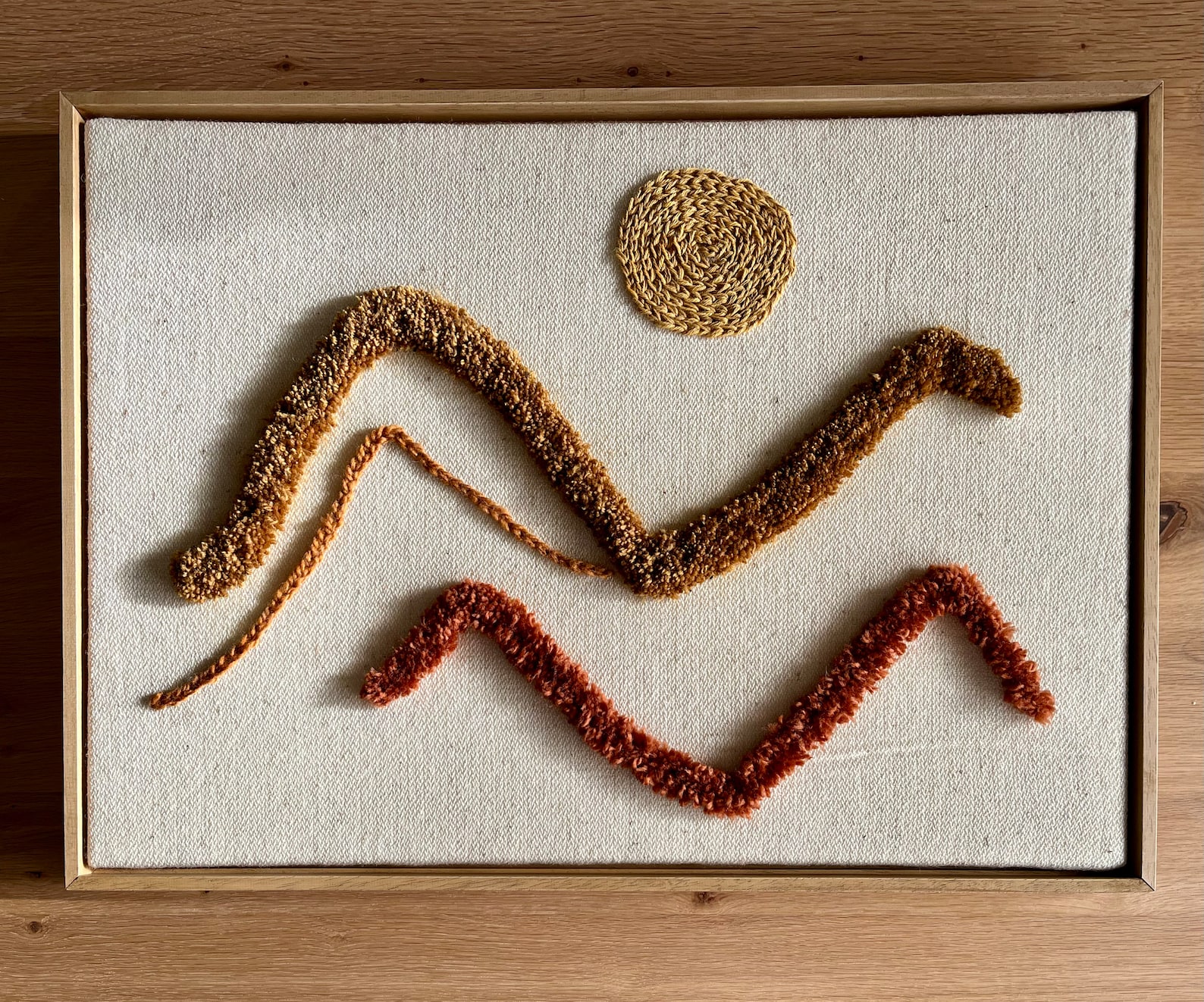 Framed Textile Art, Floating Frame, Modern Embroidery, Fiber Art ...