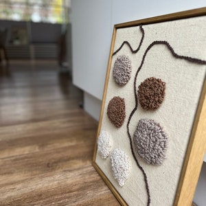 Framed Textile Art, Floating Frame, Modern Embroidery, Fiber Art ...