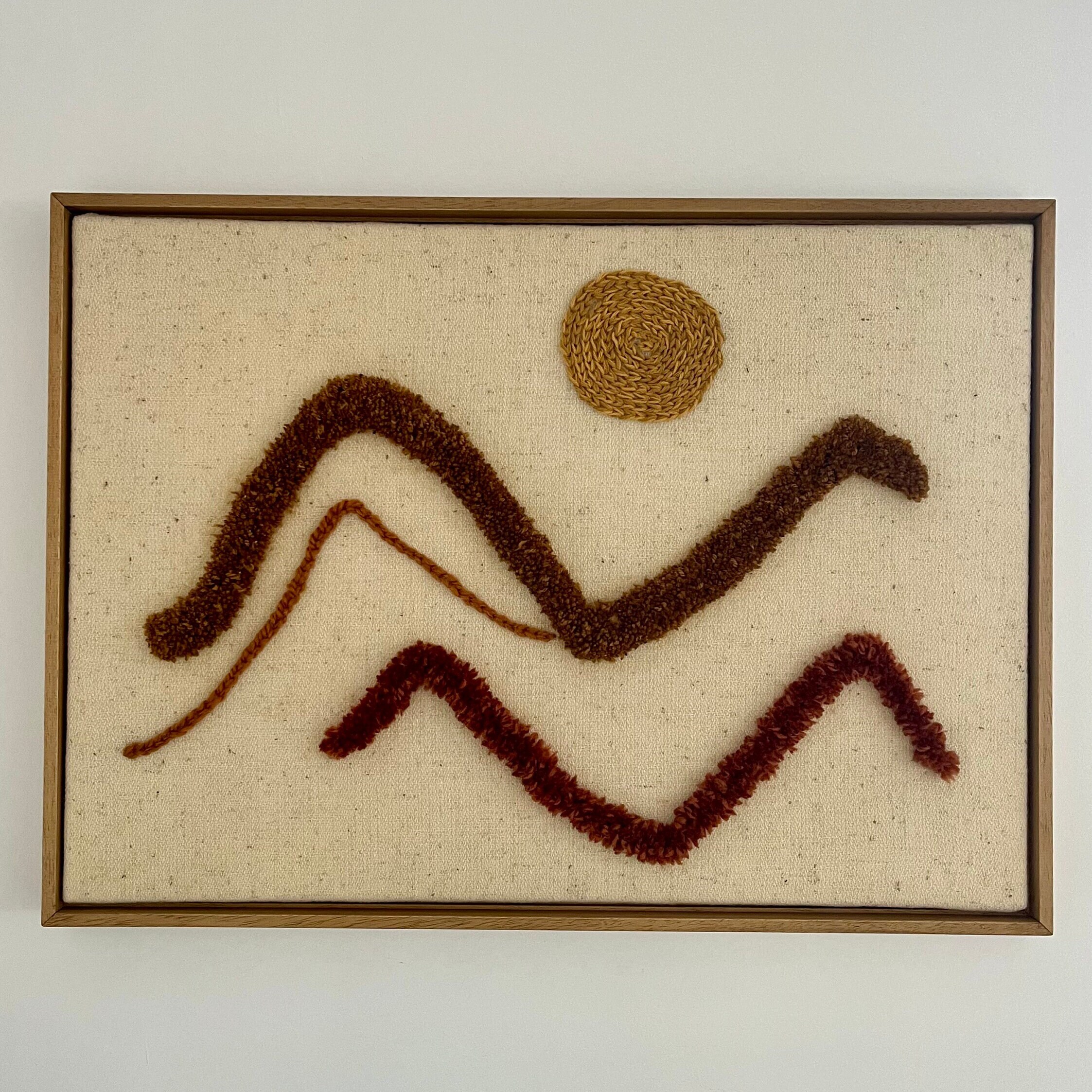 Framed Textile Art, Floating Frame, Modern Embroidery, Fiber Art ...