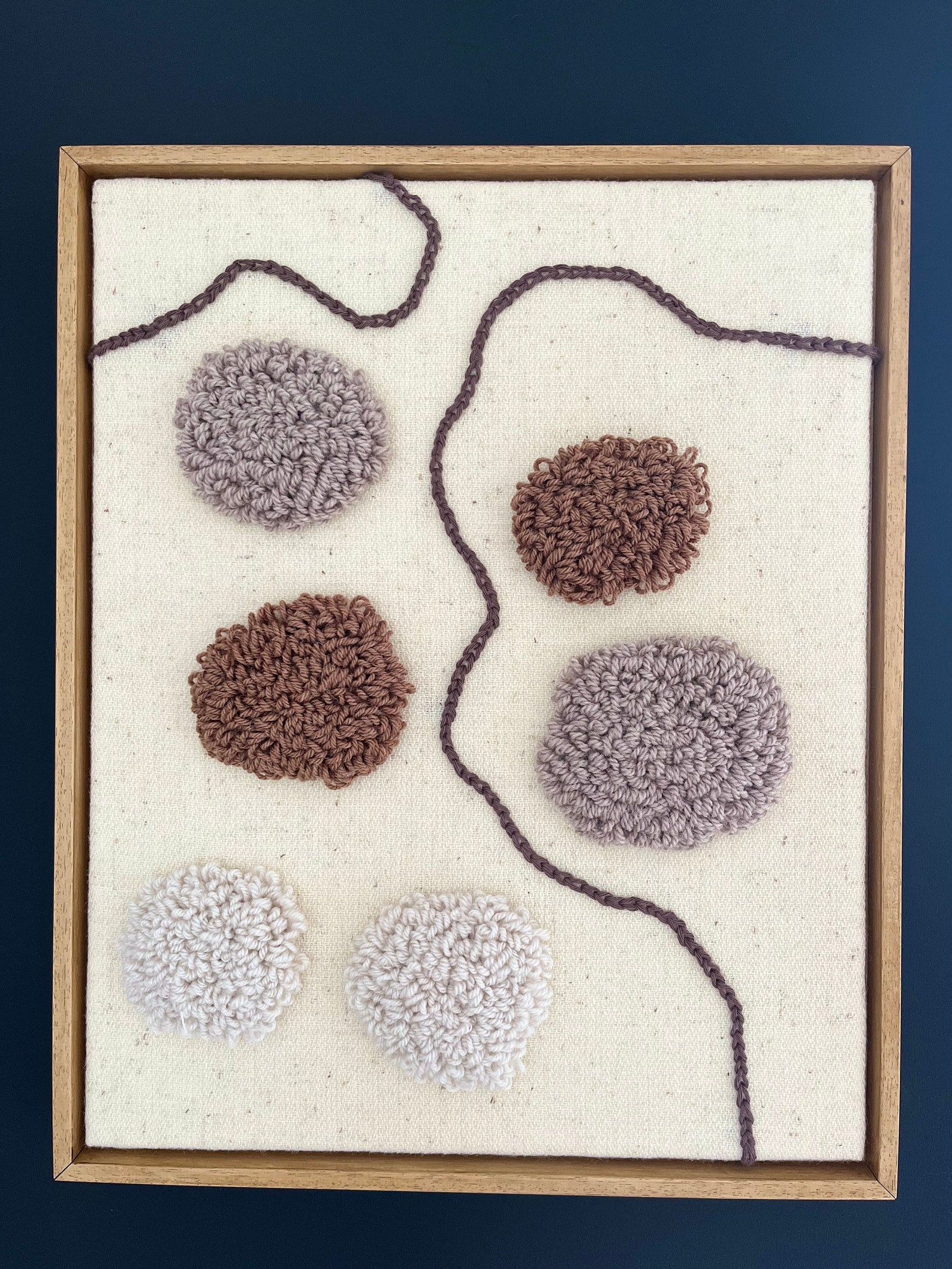 Framed Textile Art, Floating Frame, Modern Embroidery, Fiber Art ...