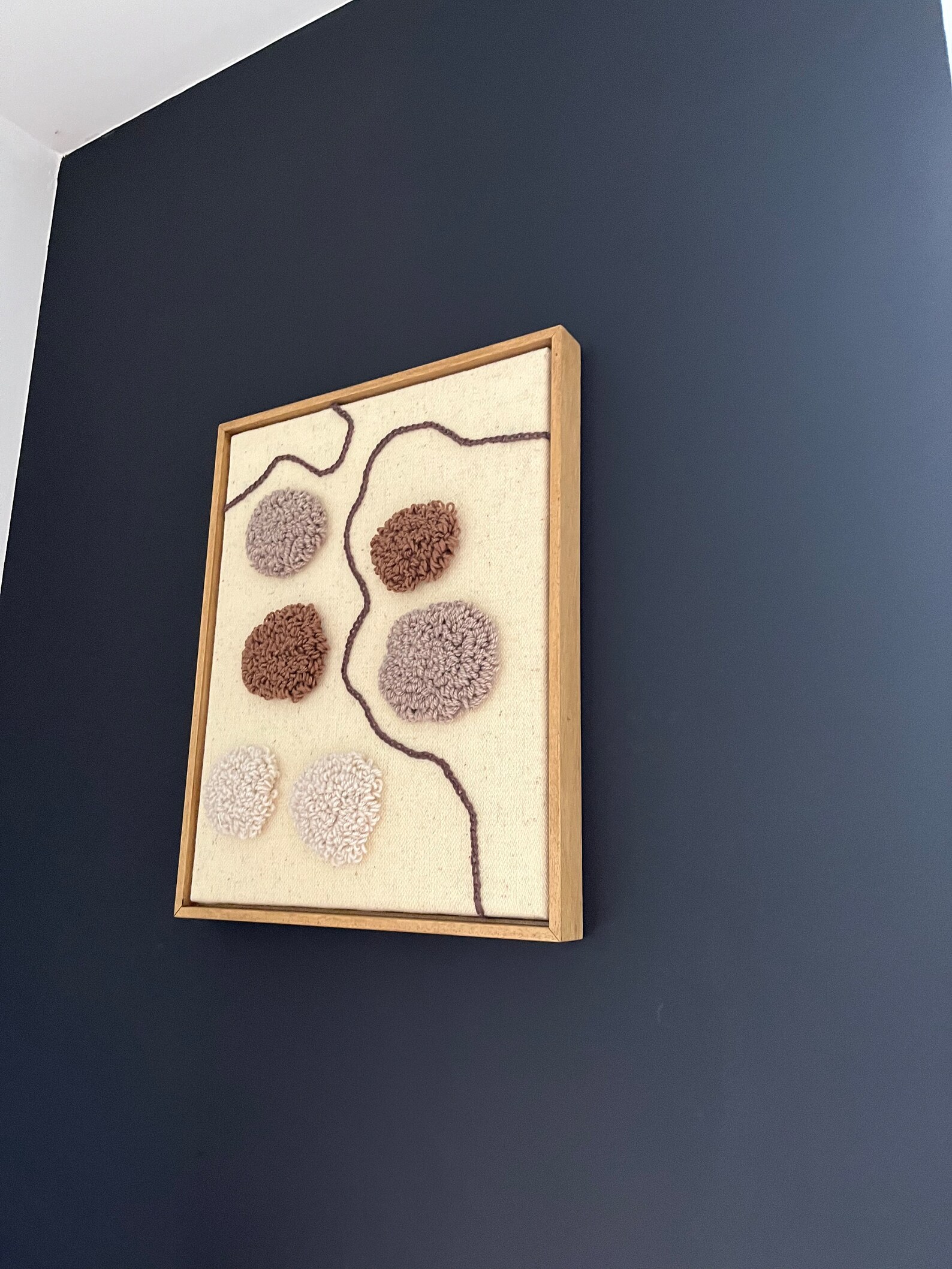 Framed Textile Art, Floating Frame, Modern Embroidery, Fiber Art ...