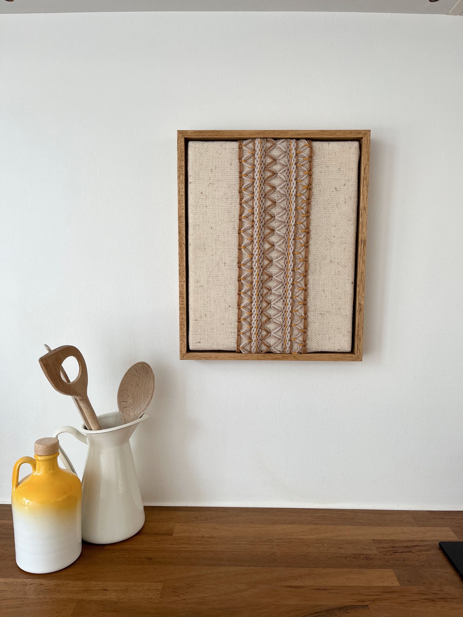 Framed Textile Art, Modern Embroidery, Floating Frame, Fiber Wall ...