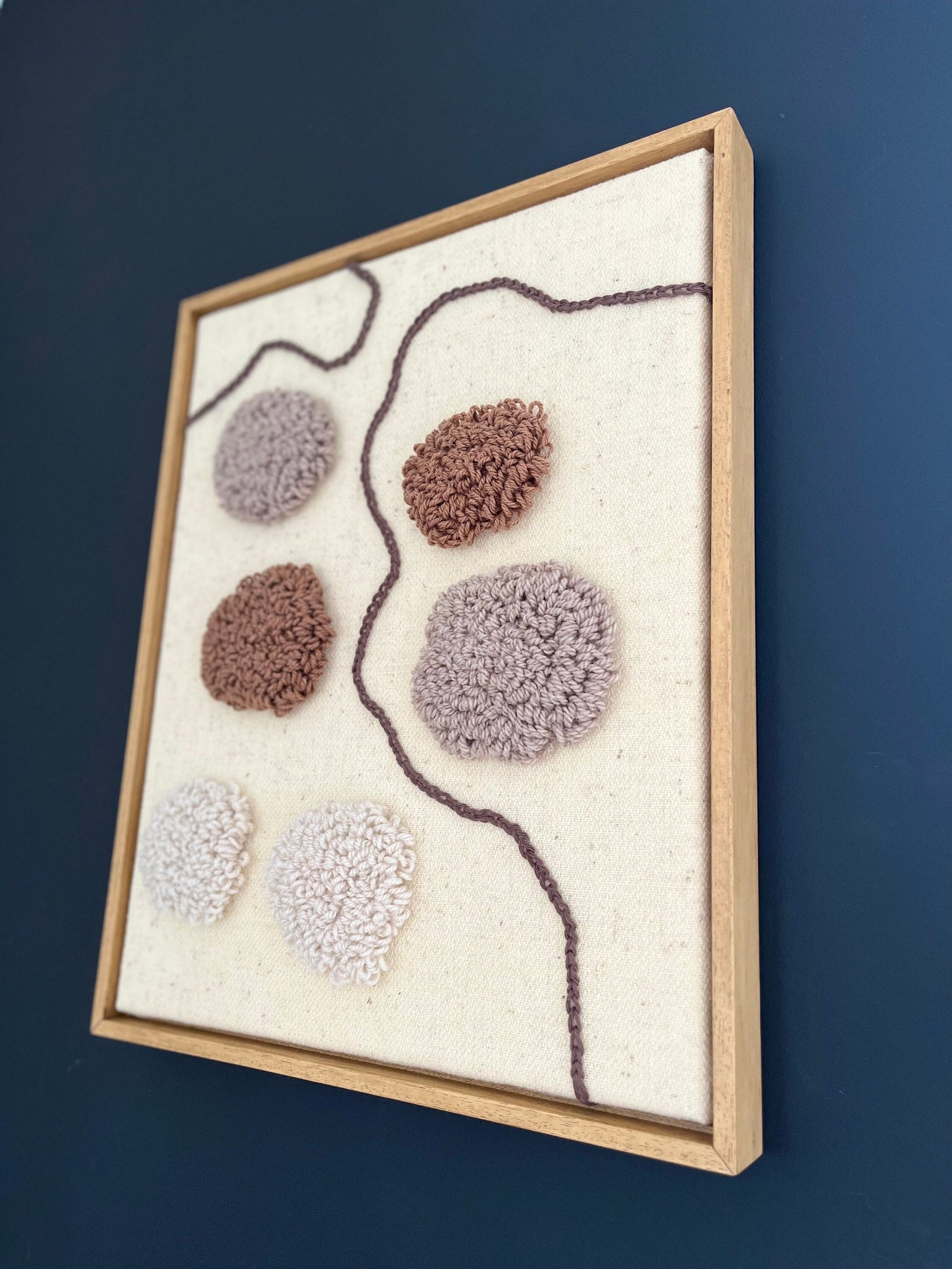 Framed Textile Art, Floating Frame, Modern Embroidery, Fiber Art ...