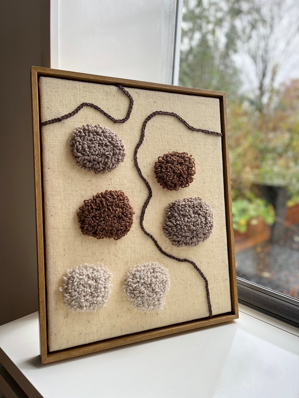 Framed Textile Art, Floating Frame, Modern Embroidery, Fiber Art ...