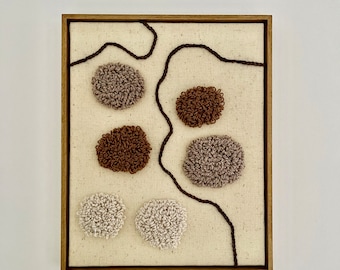 Framed Textile Art, Floating Frame, Modern Embroidery, Fiber Art ...