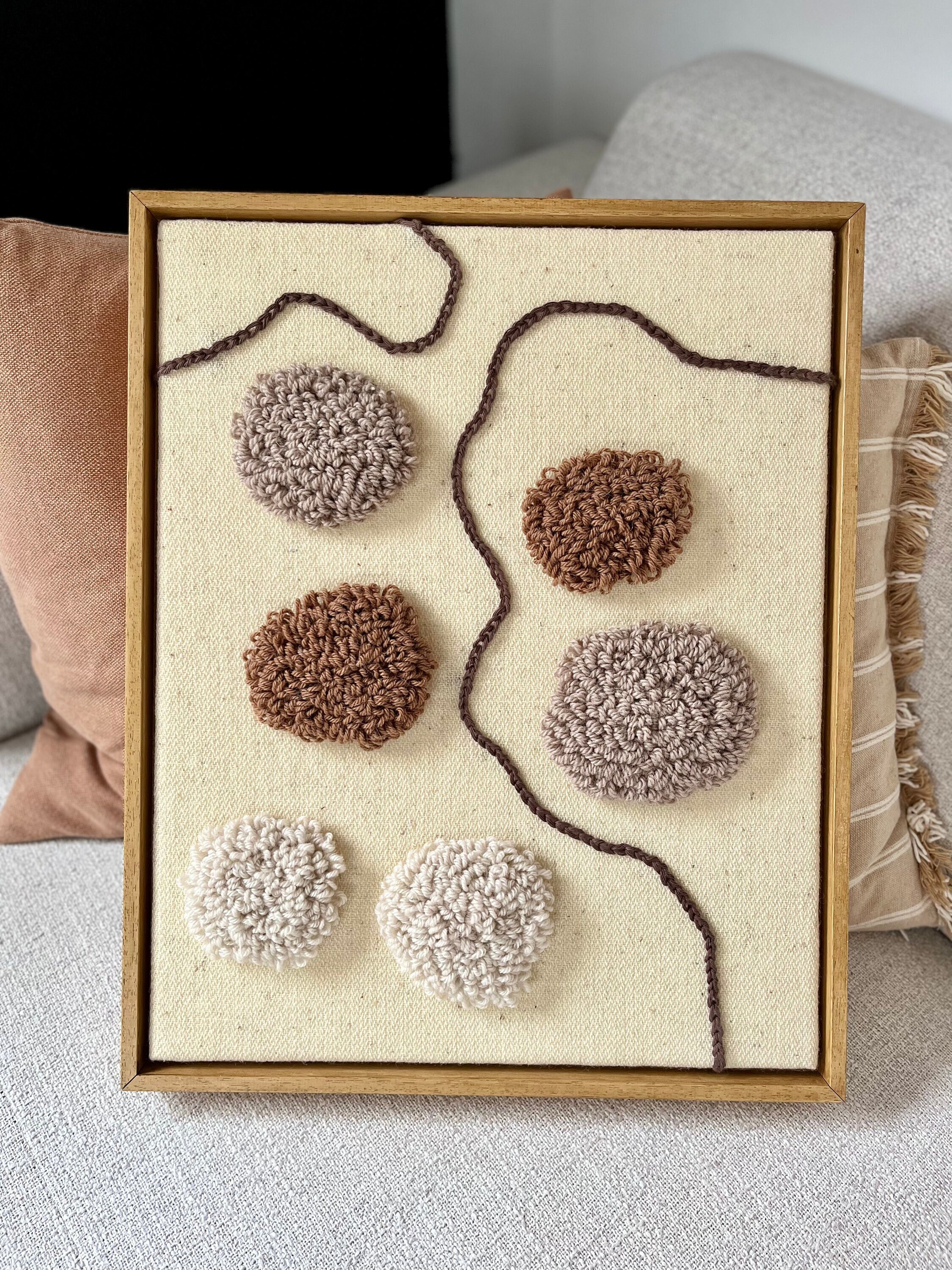 Framed Textile Art, Floating Frame, Modern Embroidery, Fiber Art ...