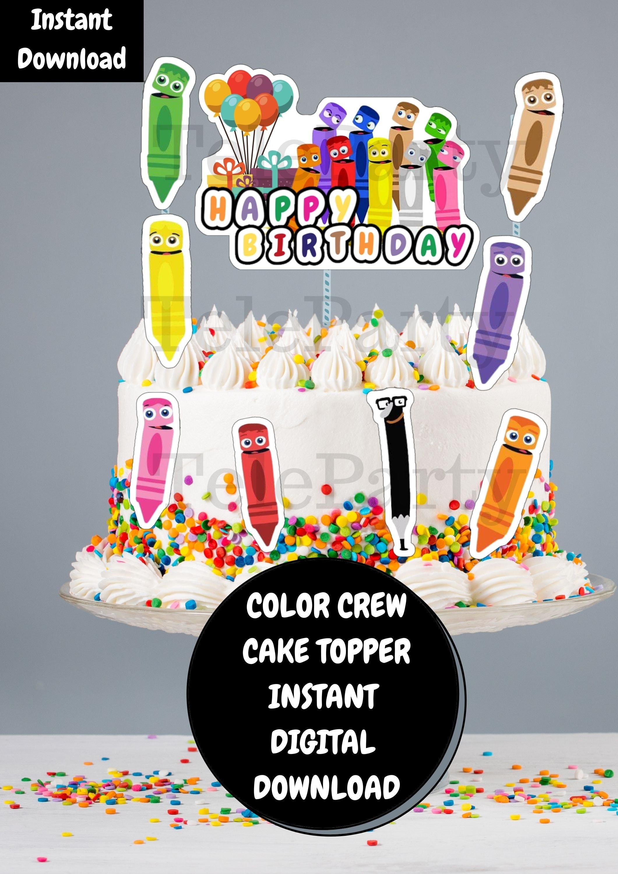 Color Crew Cake Topper, Color Crew Printable Cake Topper, Color Crew ...