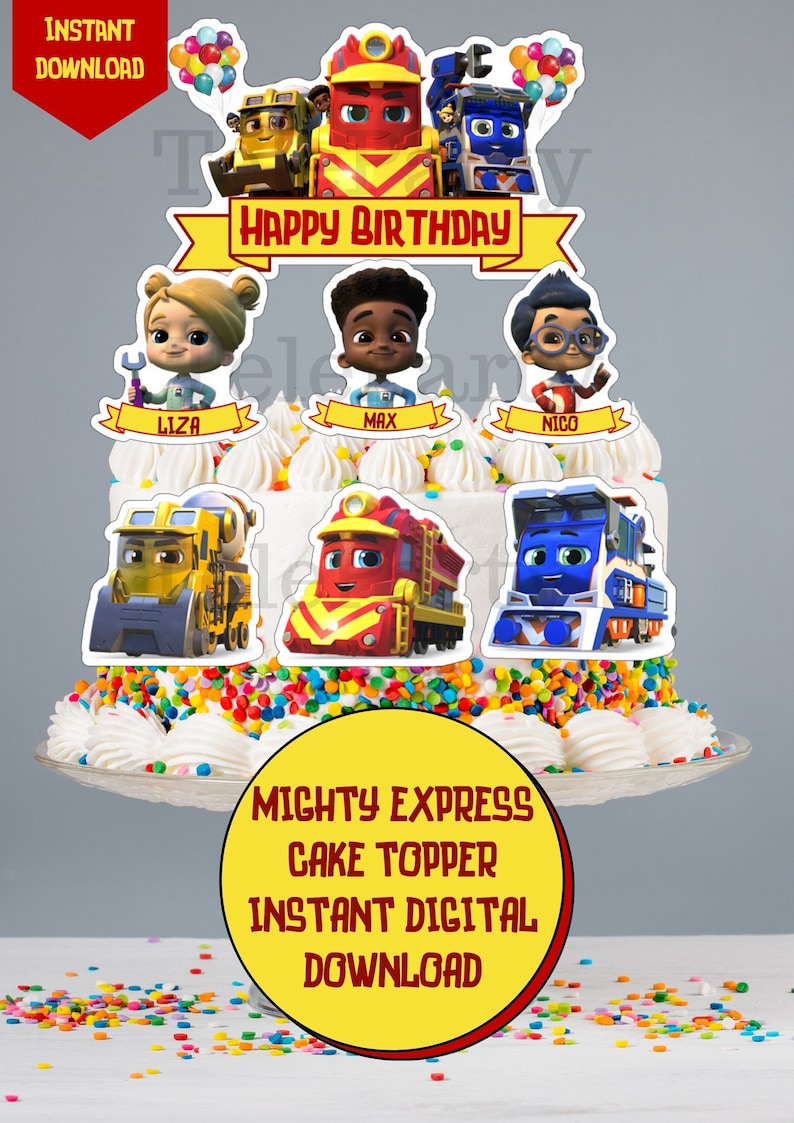 Mighty Express Cake Topper, Mighty Express Printable Cake Topper ...