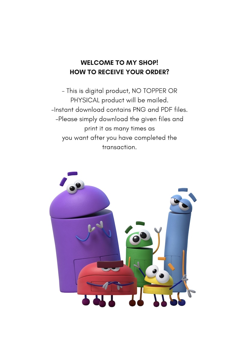 Storybots Cake Topper, Storybots Printable Cake Topper, Digital Party ...