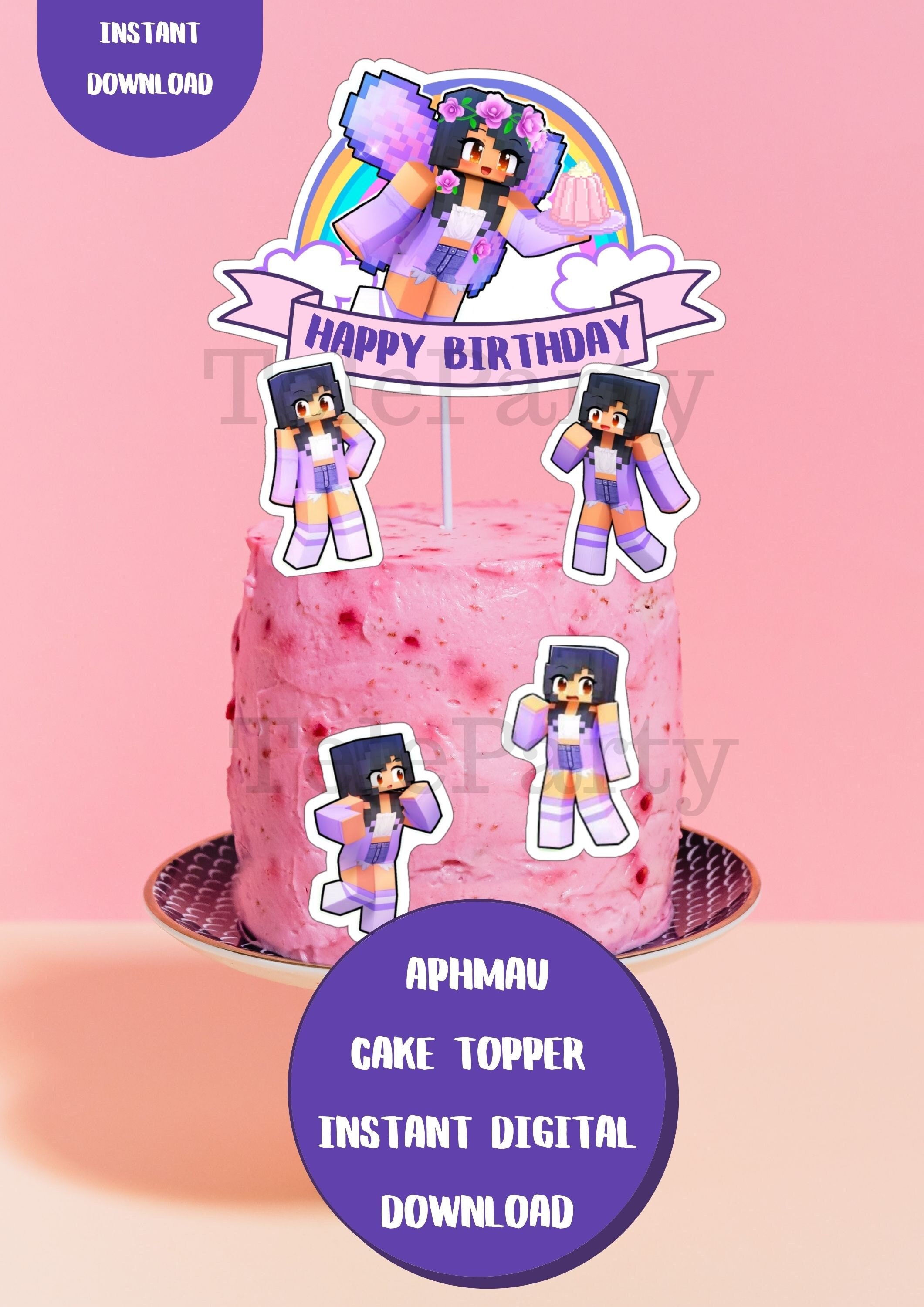 Aphmau Cake Topper, Aphmau Printable Cake Topper, Aphmau Digital Party ...
