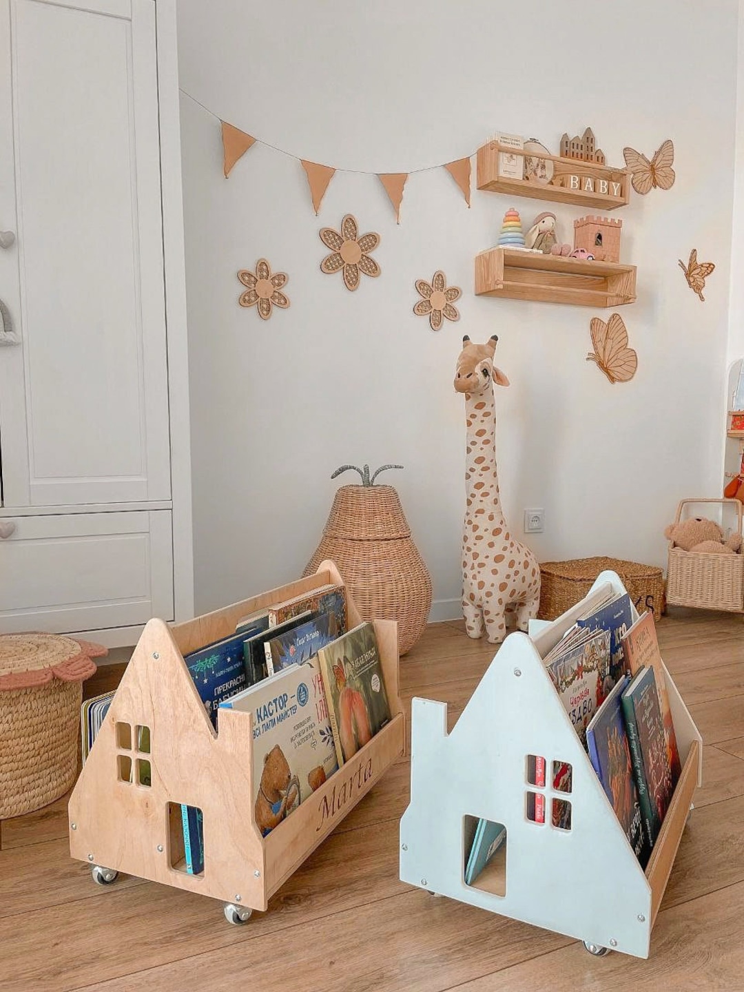 Personalized Montessori Bookshelf, Nursery Bookcase, Montessori ...