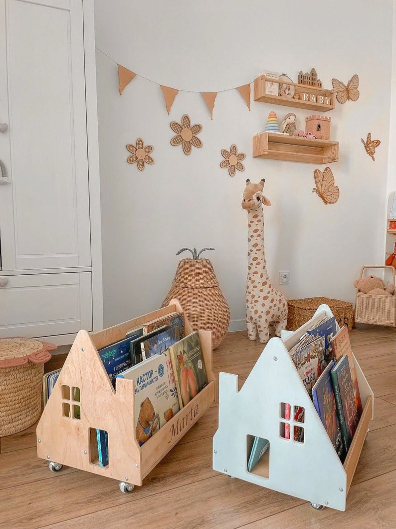 Personalized Montessori Bookshelf, Nursery Bookcase, Montessori ...