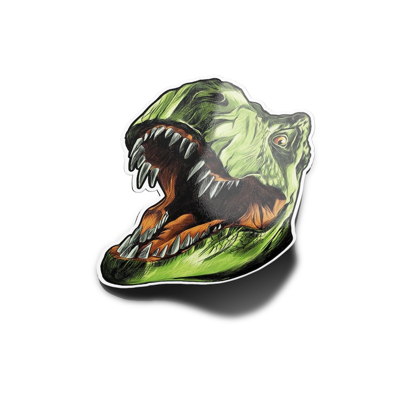 Pack STICKERS STICKERS T-rex Head Tyrannosaurus Jurassic Illustration ...