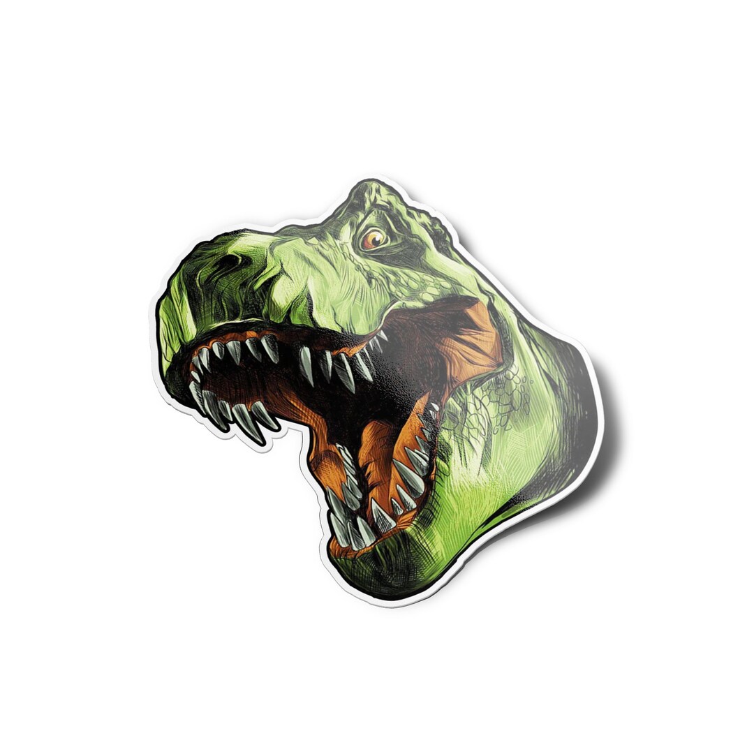 Pack STICKERS STICKERS T-rex Head Tyrannosaurus Jurassic Illustration ...