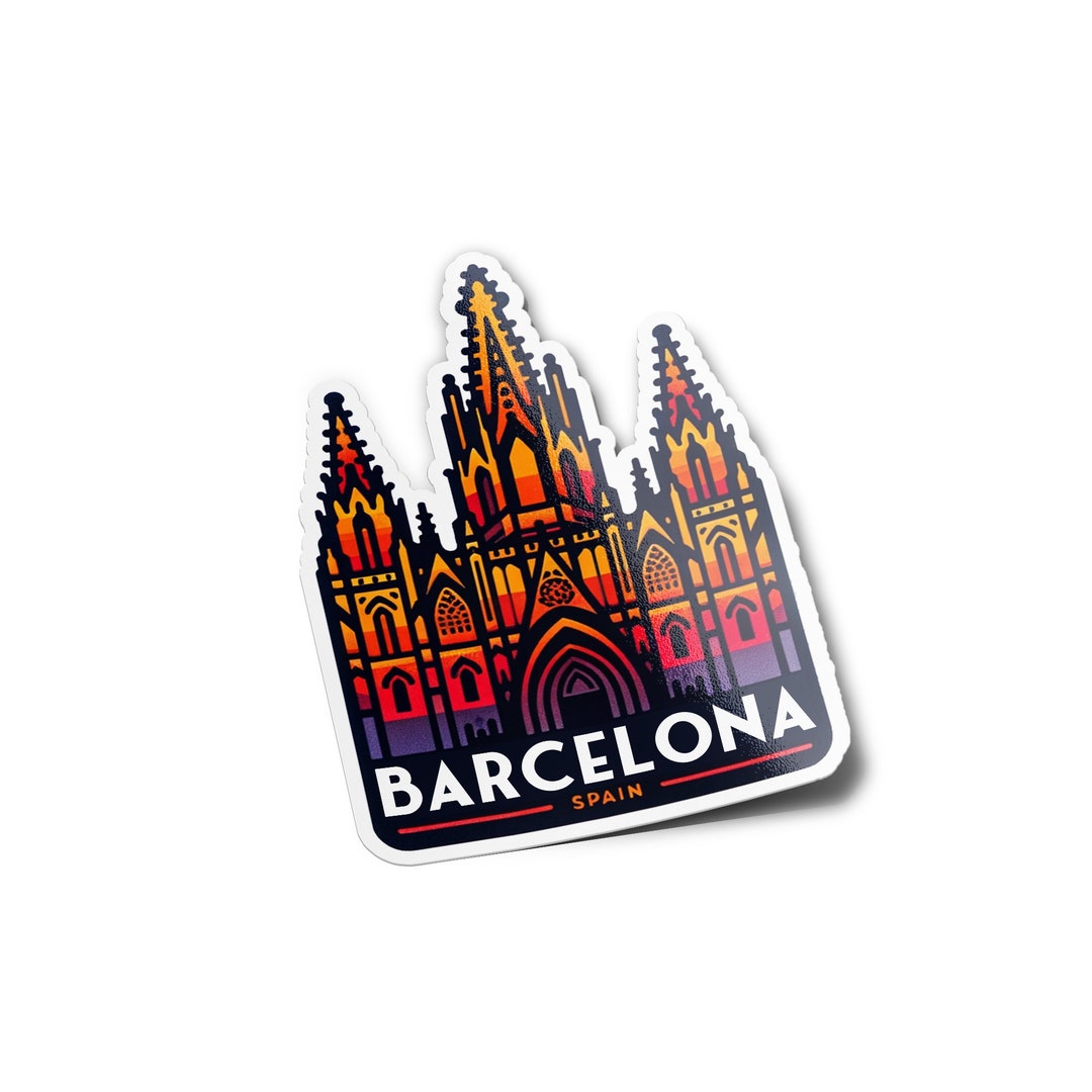 STICKERS PACK Barcelona Stickers Barcelona Cathedral Minimalist Graphic ...