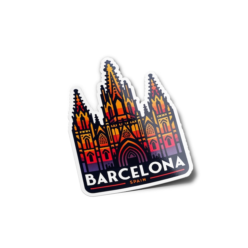 STICKERS PACK Barcelona Stickers Barcelona Cathedral Minimalist Graphic ...