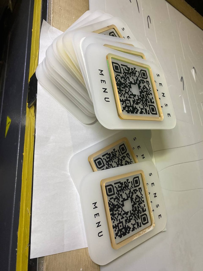 Menu QR Code Sign for Business Social Media Sign QR Code Sign Instagram ...
