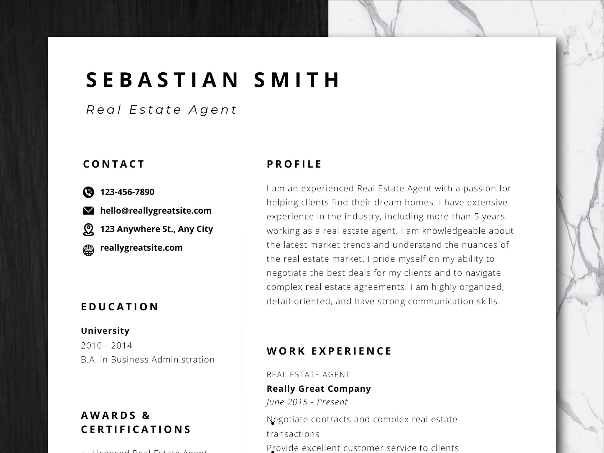 CV Template Resume Word, Changeable CV, Word CV, Minimalist, Aesthetic ...