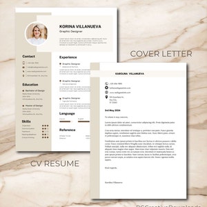Minimalist, Professional CV Resume & Cover Letter, Word CV - Etsy