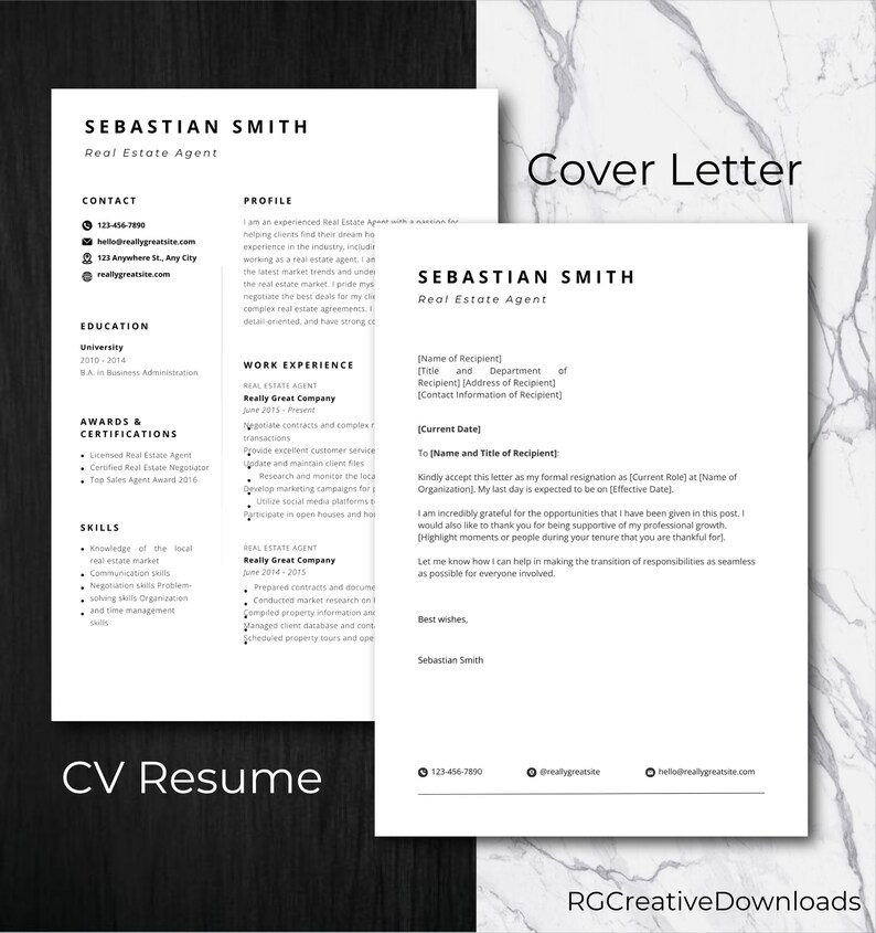 CV Template Resume Word, Changeable CV, Word CV, Minimalist, Aesthetic ...