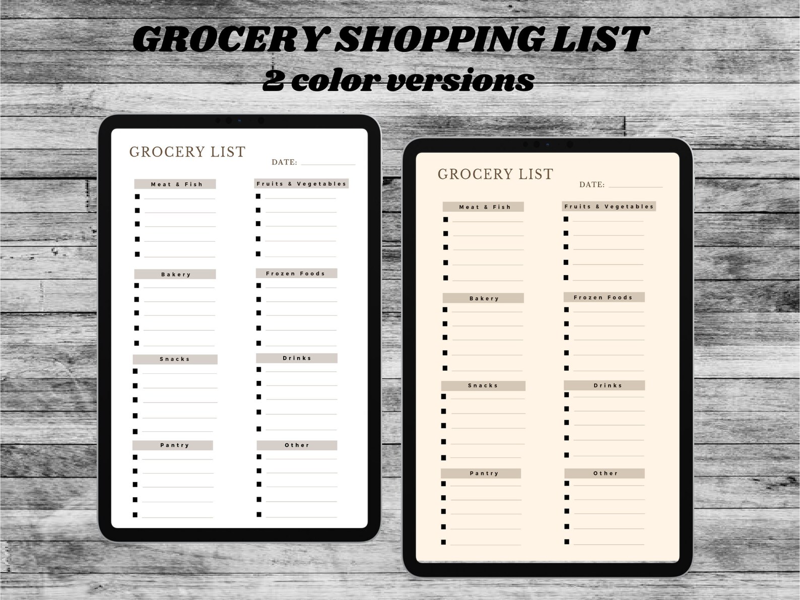 Digital Grocery List, Digital Download, Grocery Shopping List ...