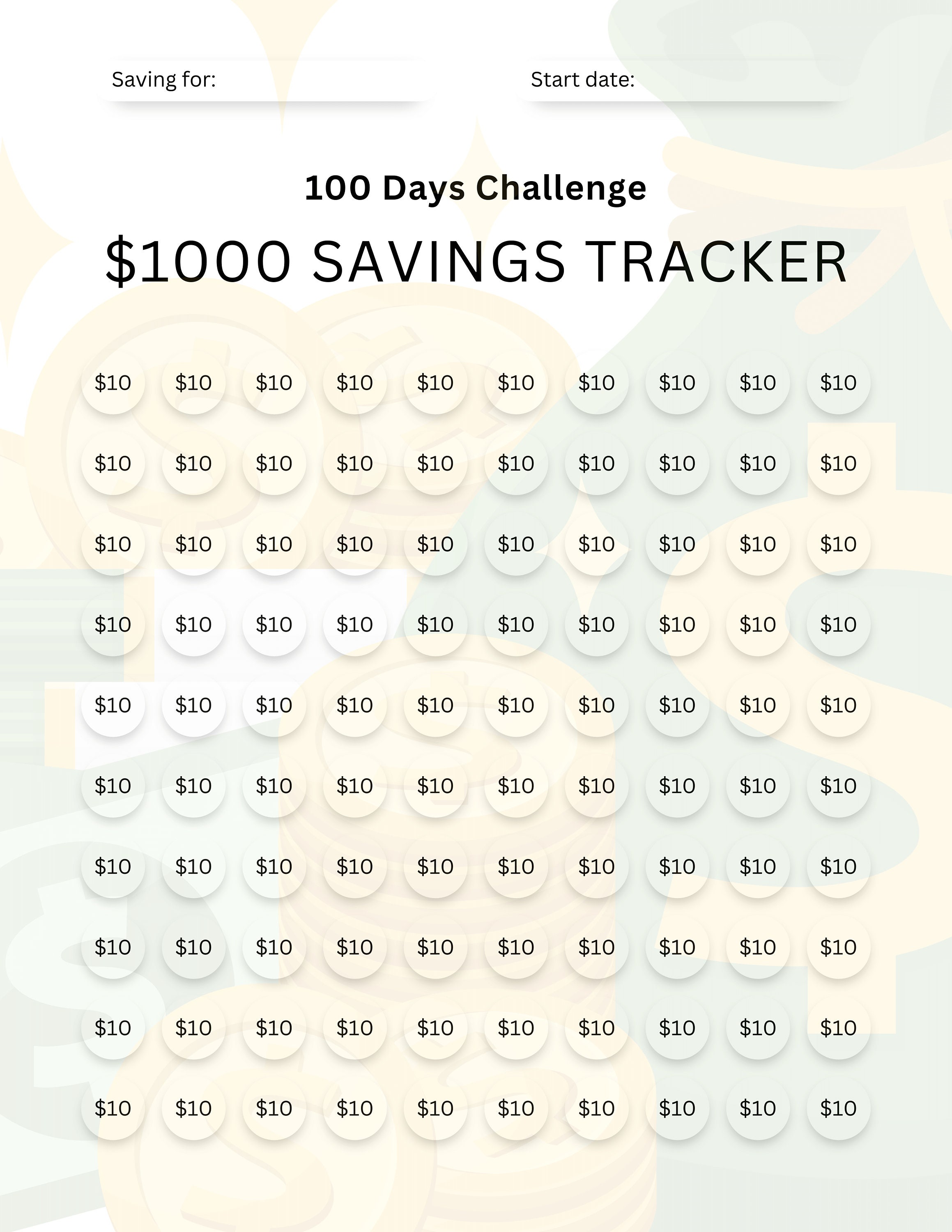 100 Envelope Challenge Tracker EDITABLE Envelope Challenge - Etsy