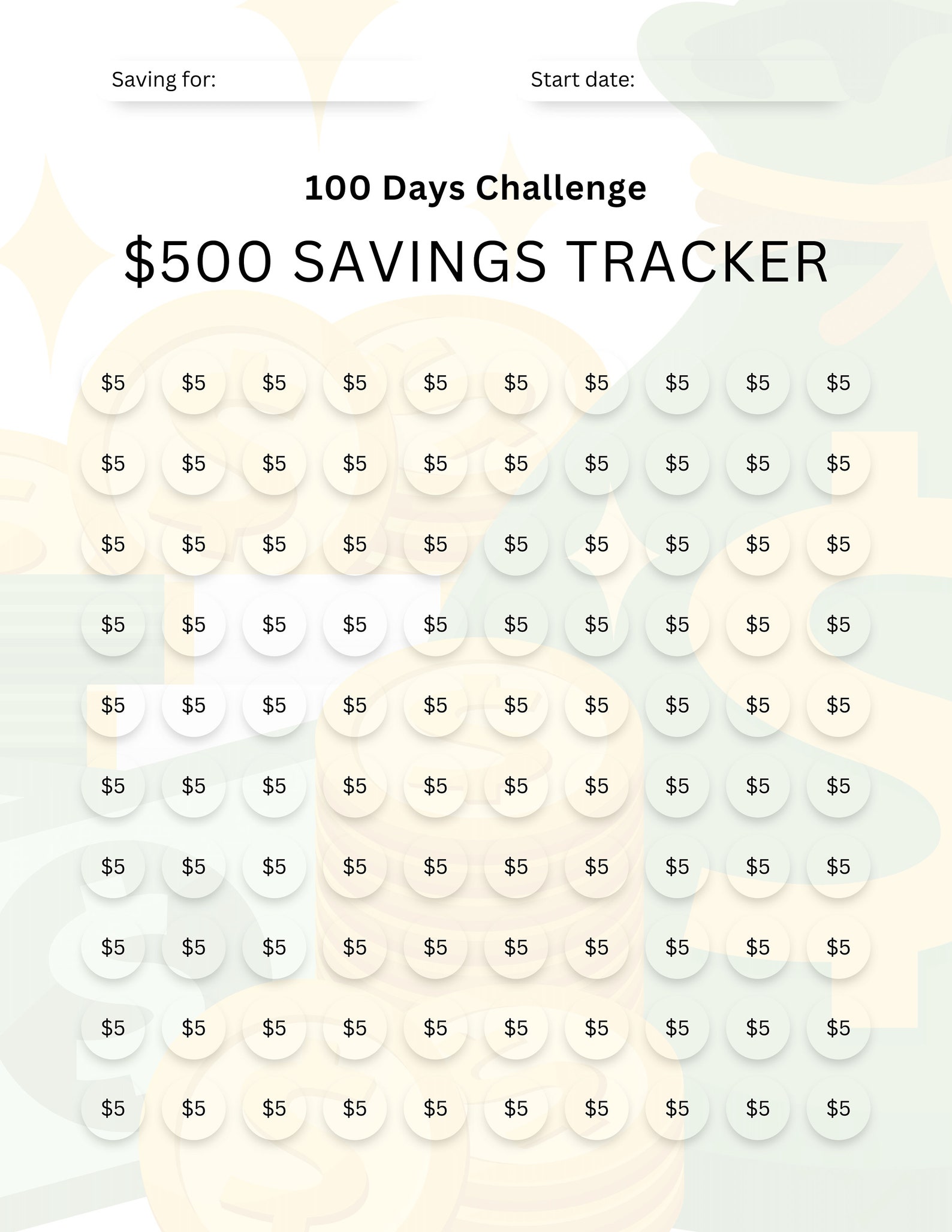 100 Envelope Challenge Tracker EDITABLE Envelope Challenge - Etsy
