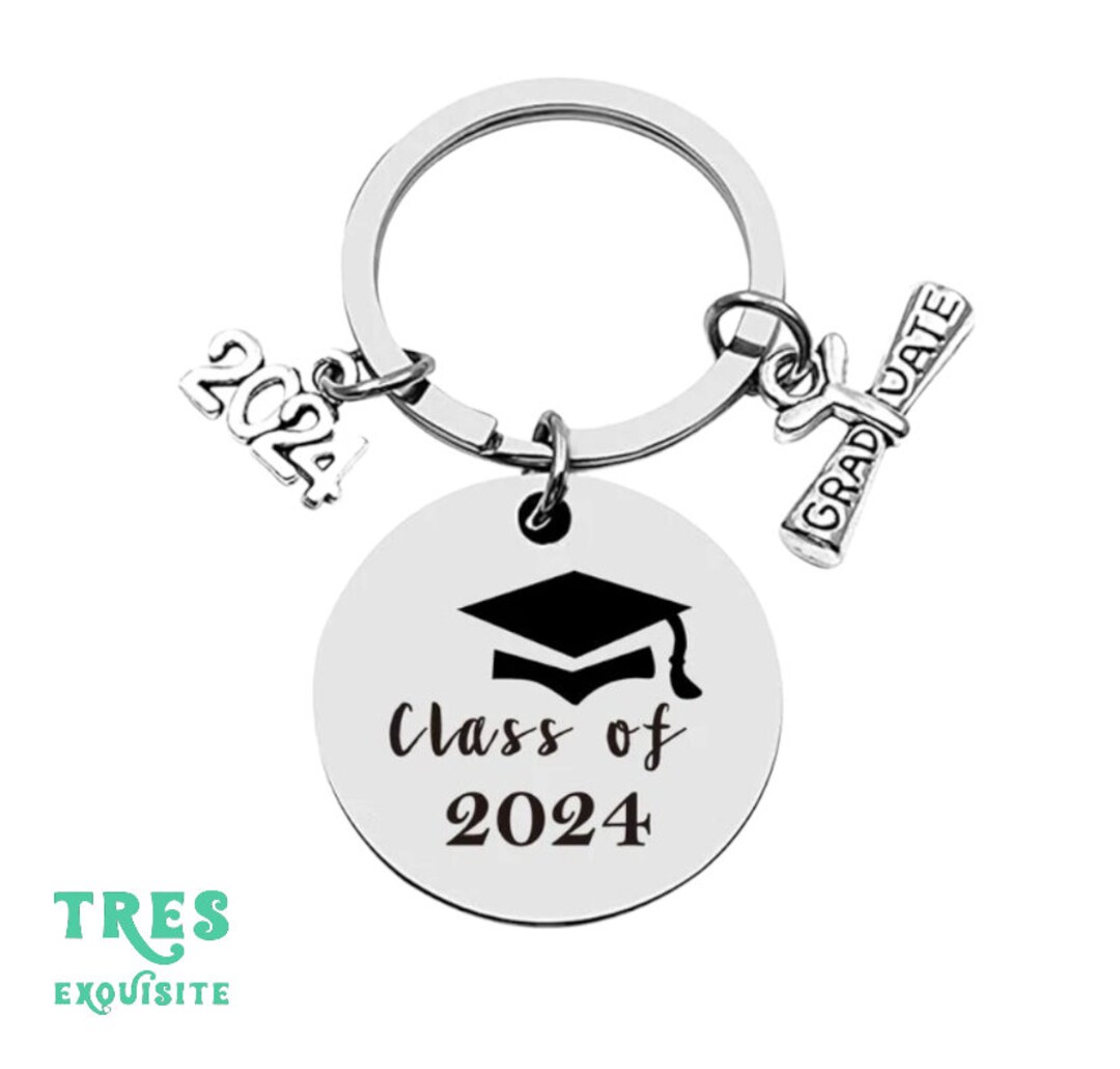 Class of 2024 Stainless Steel Graduation Keychain Senior Gift, College ...