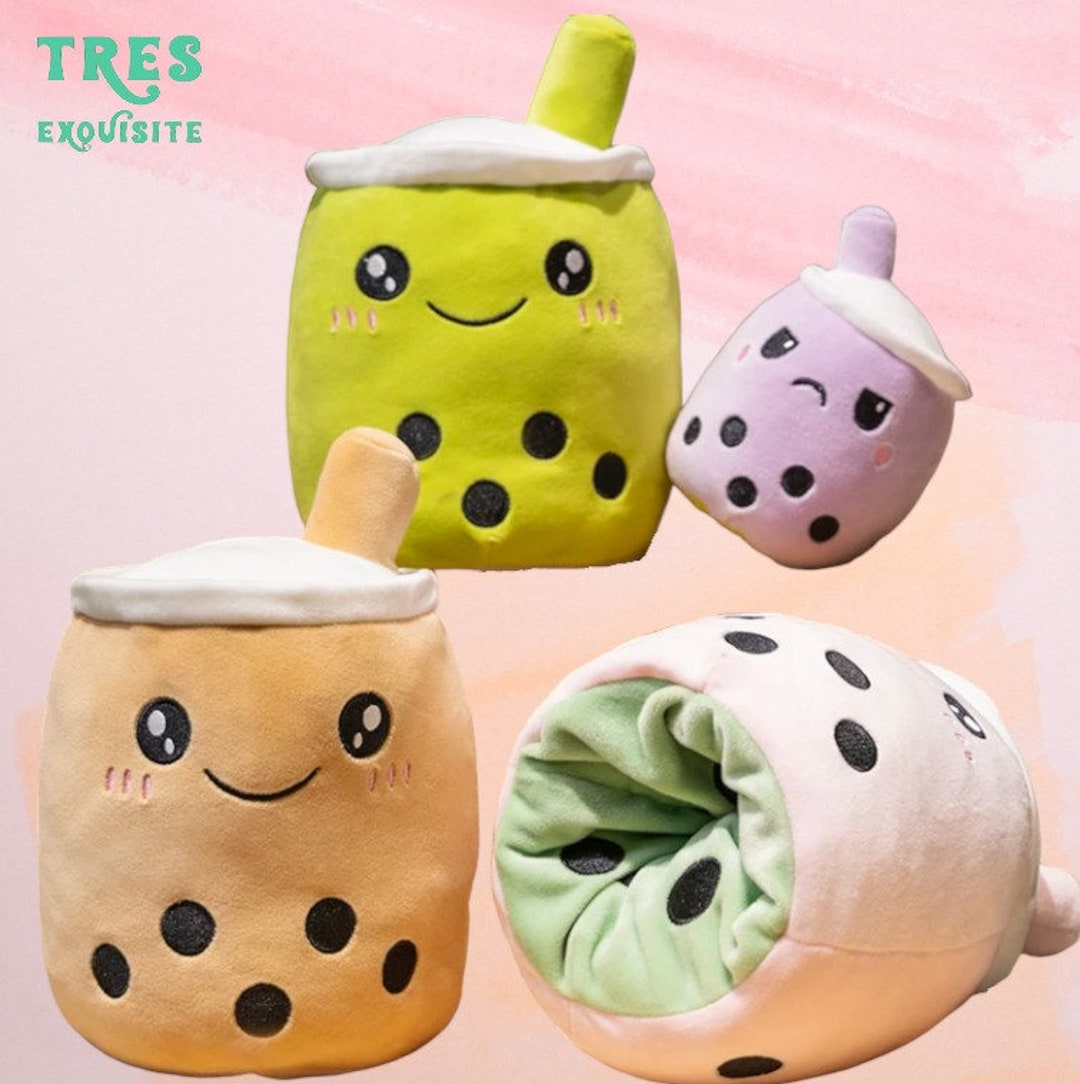 Cute Boba Plush Toy Reversible Two-faced Bubble Milk Tea - Etsy