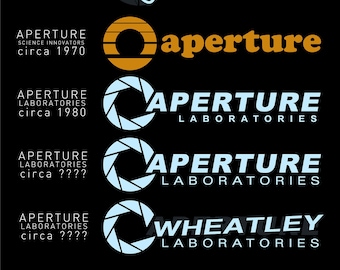 Aperture Science, Aperture Laboratories, Wheatley Laboratories Logos ...