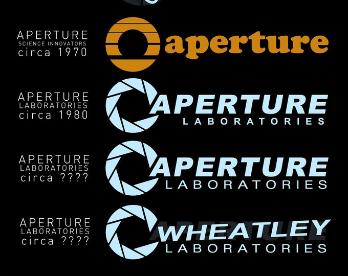 Aperture Science, Aperture Laboratories, Wheatley Laboratories Logos ...