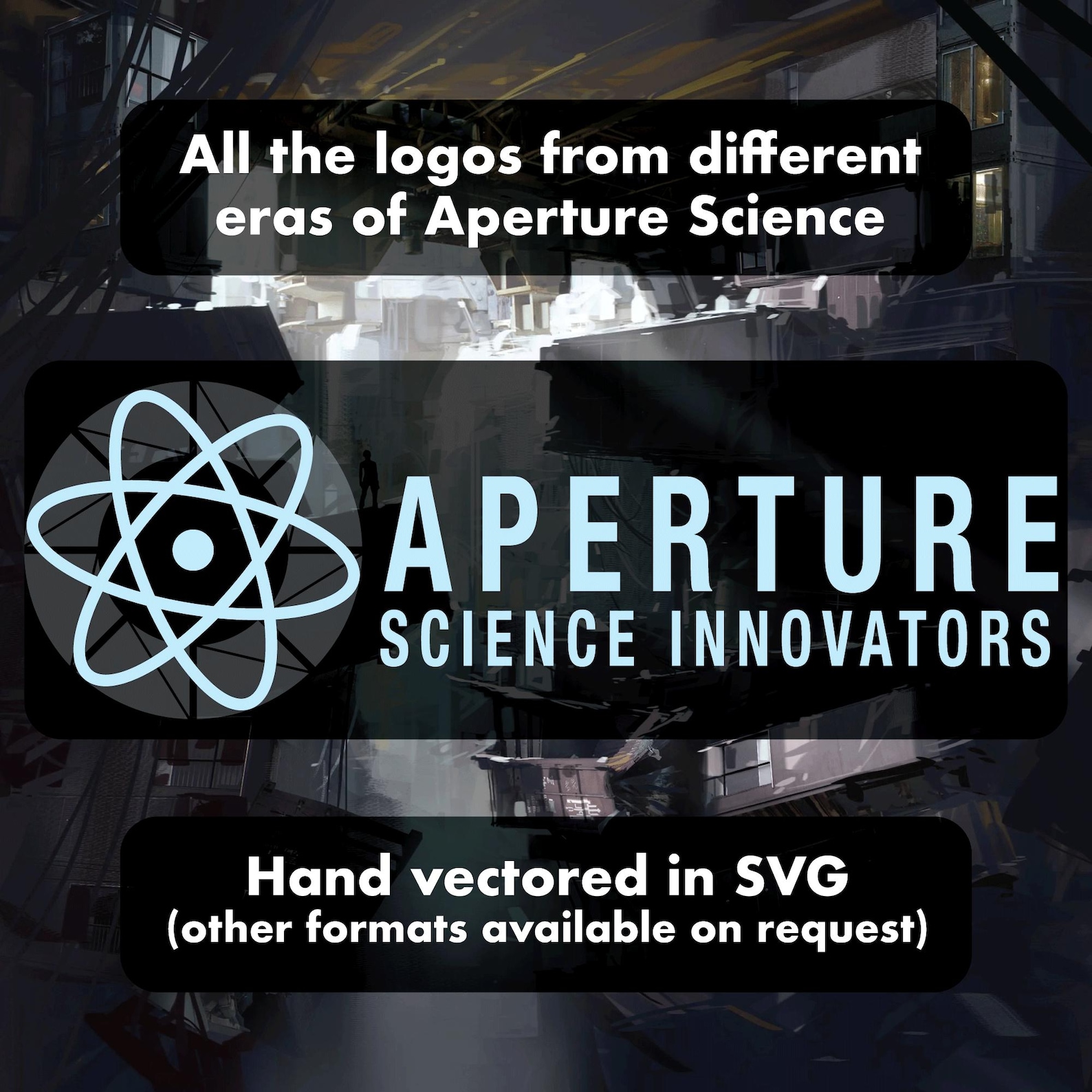Aperture Science, Aperture Laboratories, Wheatley Laboratories Logos ...