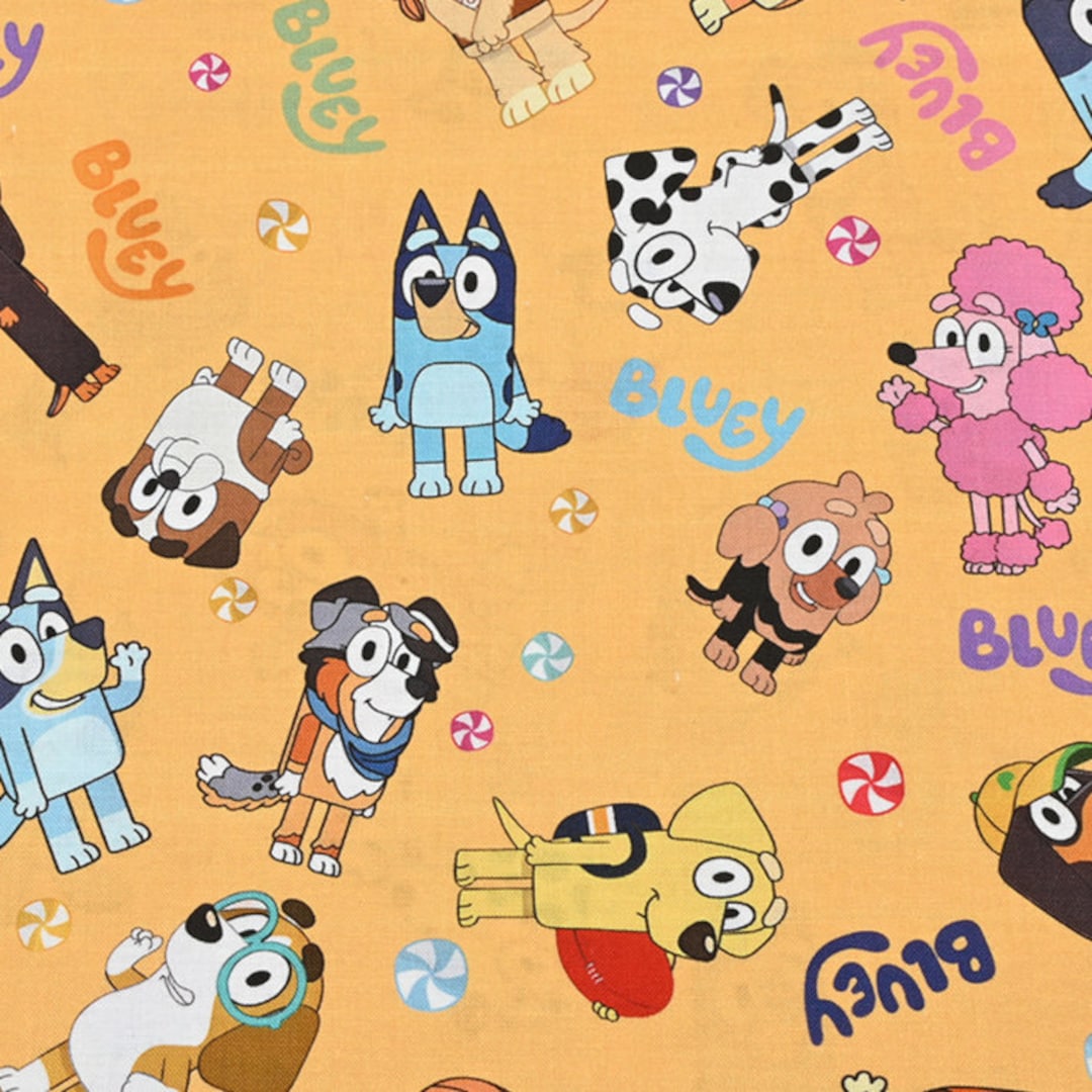 Bluey Fabric Fabric, 100% Cotton Print Fabric, Cartoon Fabric, by the ...