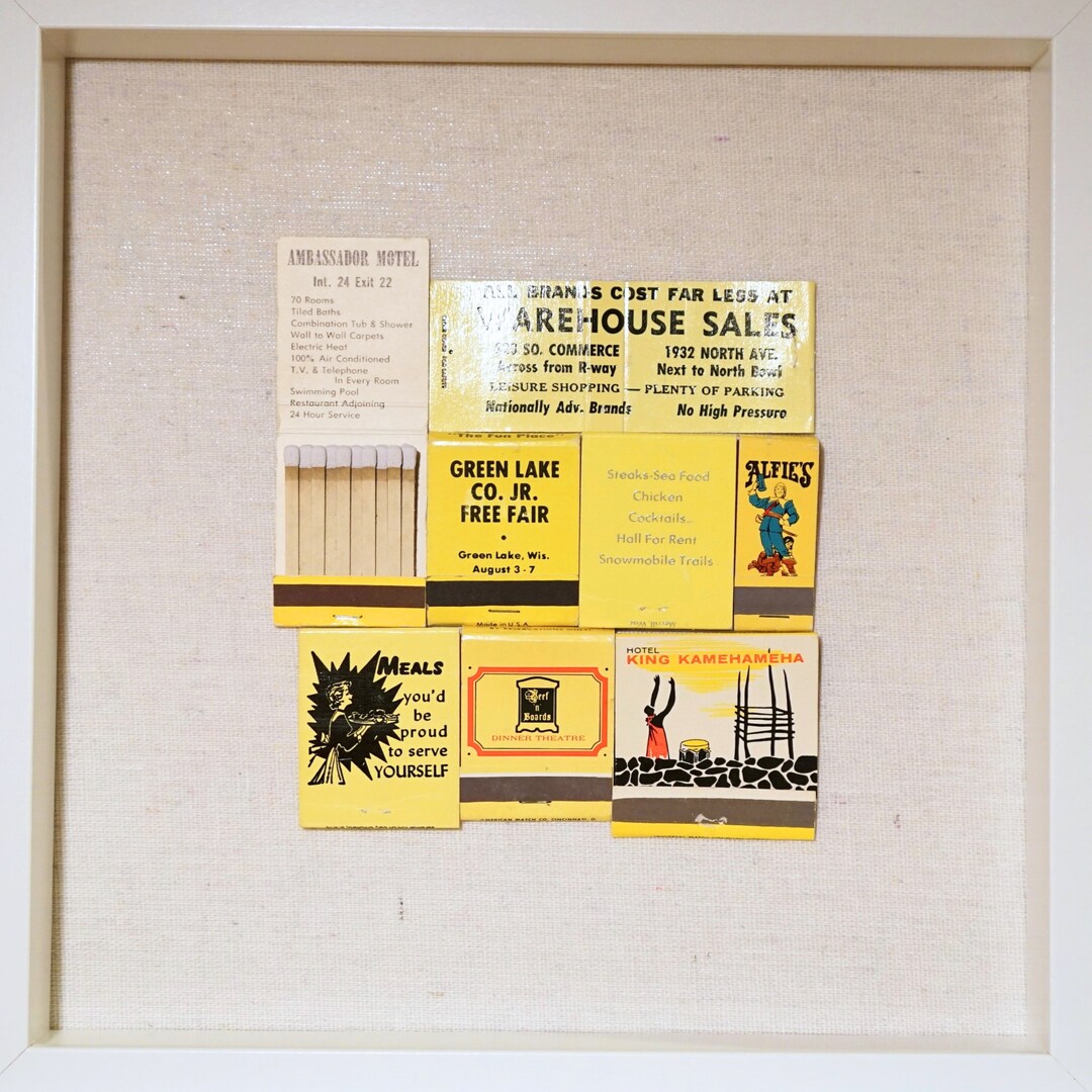 Shades of Yellow: 10x10 Matchbook Shadow Box - Etsy